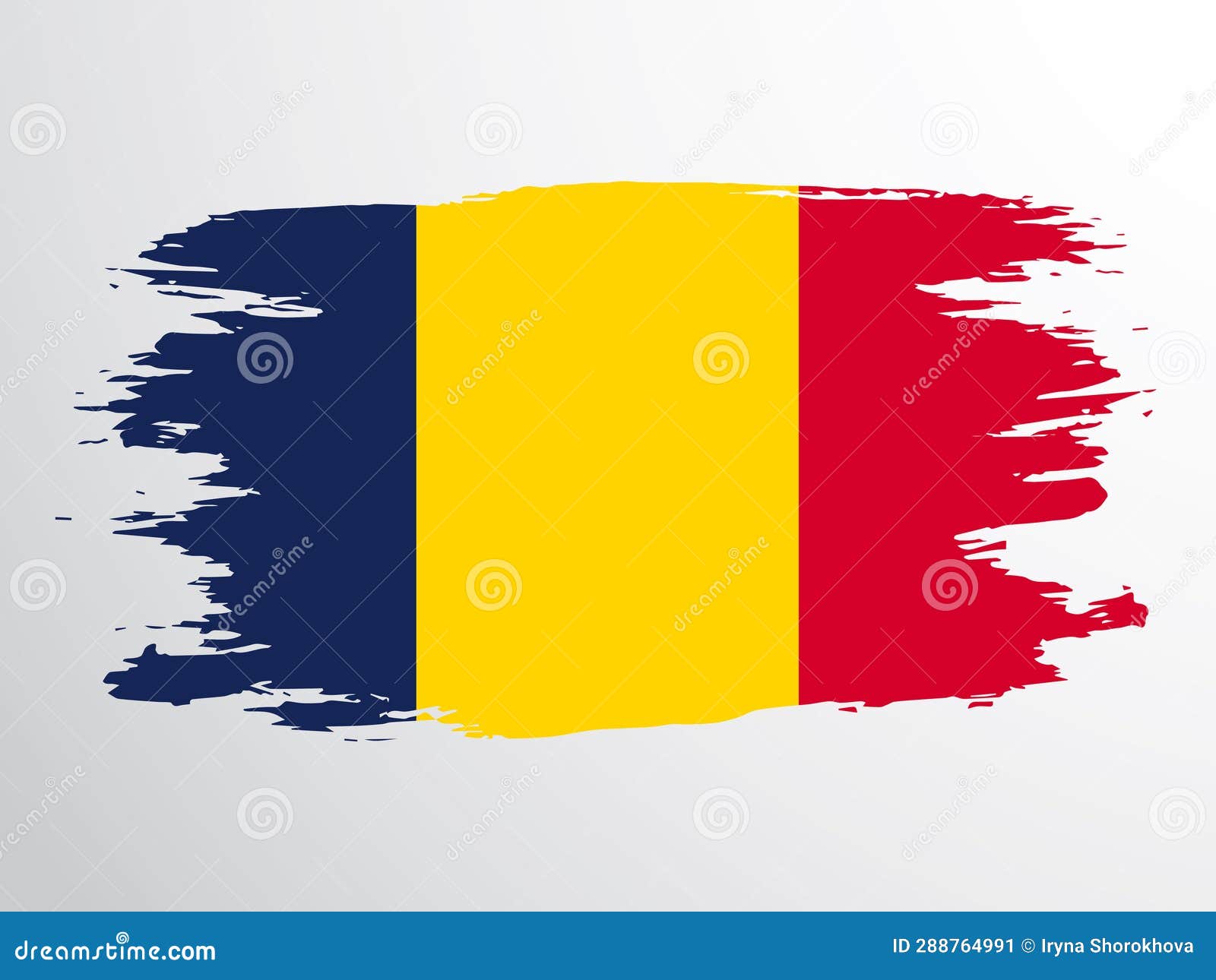 Vector Flag of the Republic of Chad Drawn with a Brush Stock ...