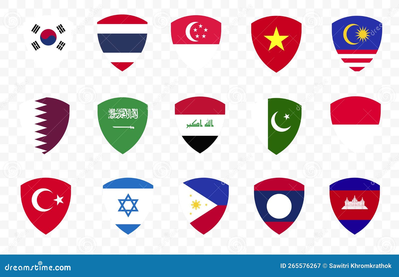 Vector Flag in Shield Frame Icons Sign Stock Vector - Illustration of ...