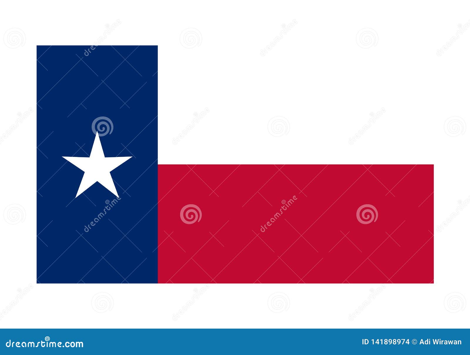 Vector Flag of Texas Simple Flat Design Illustration Isolated on White ...