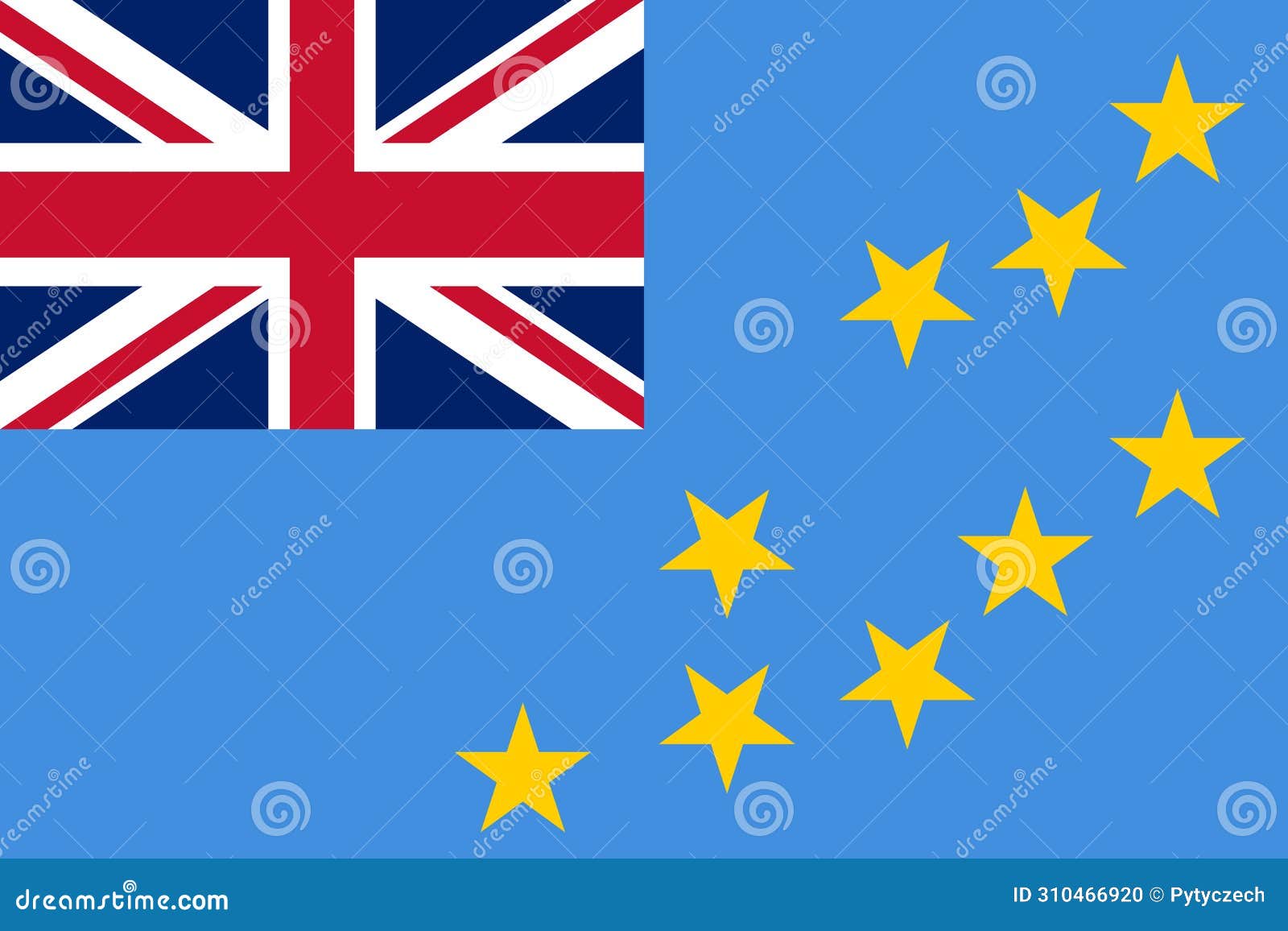 Vector flag of Tuvalu stock illustration. Illustration of sticker ...