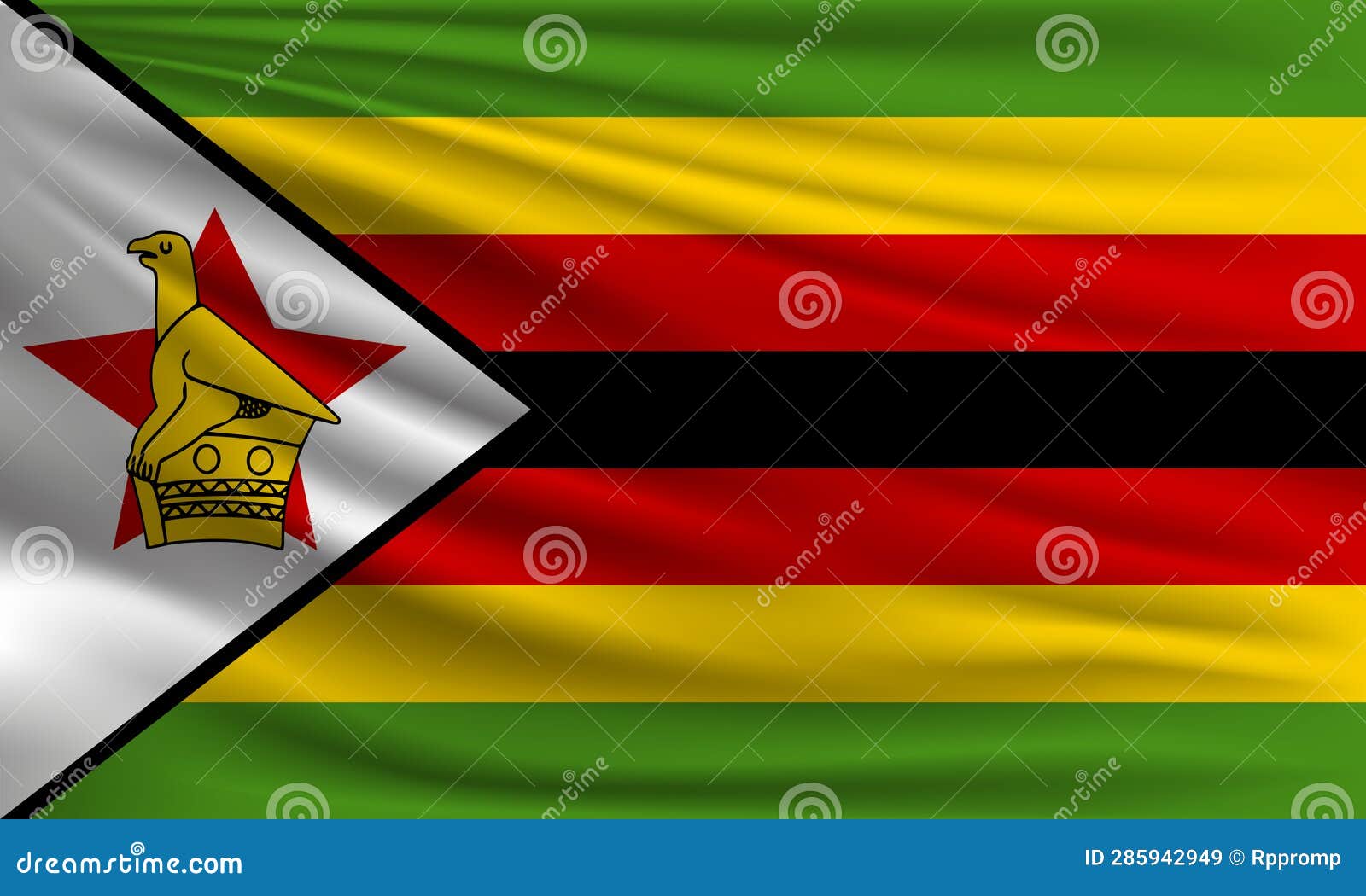 Vector flag of Zimbabwe stock vector. Illustration of nation - 285942949