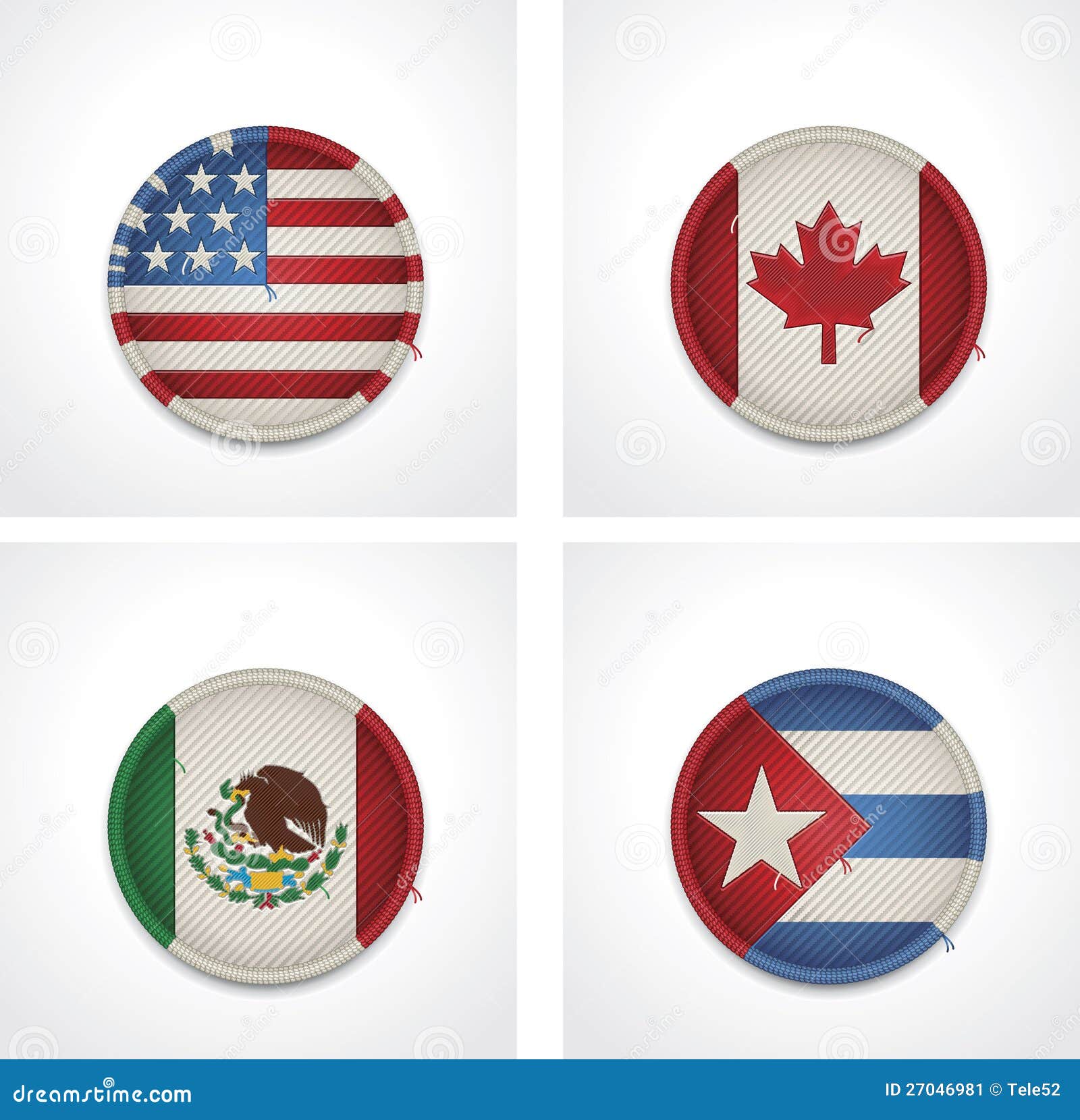 Vector Flags of Countries As Fabric Badges Stock Vector - Illustration ...