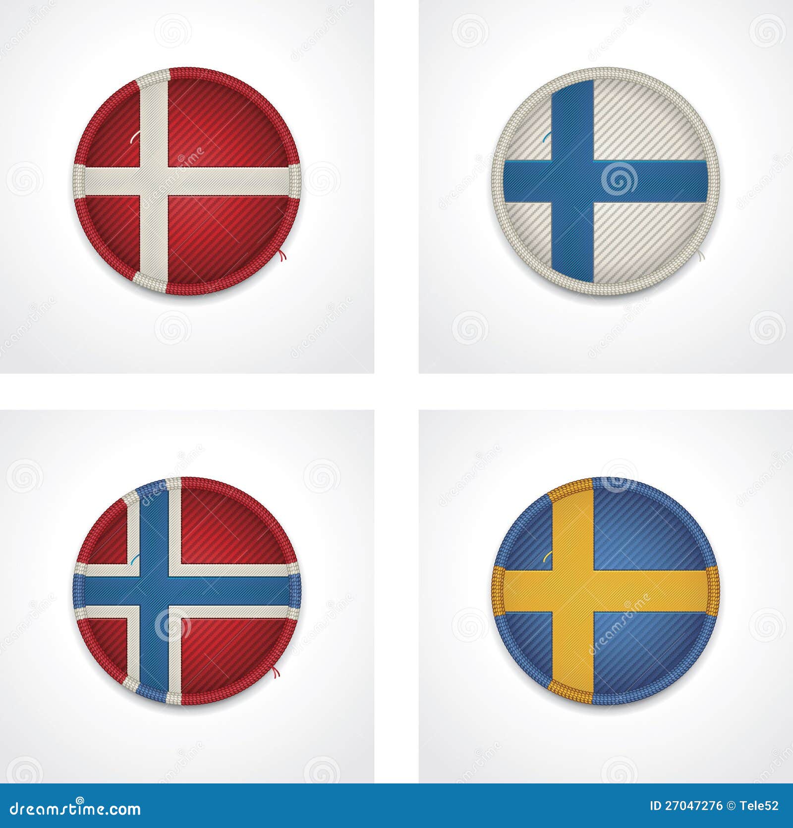 Vector Flags of Countries As Fabric Badges Stock Vector - Illustration ...