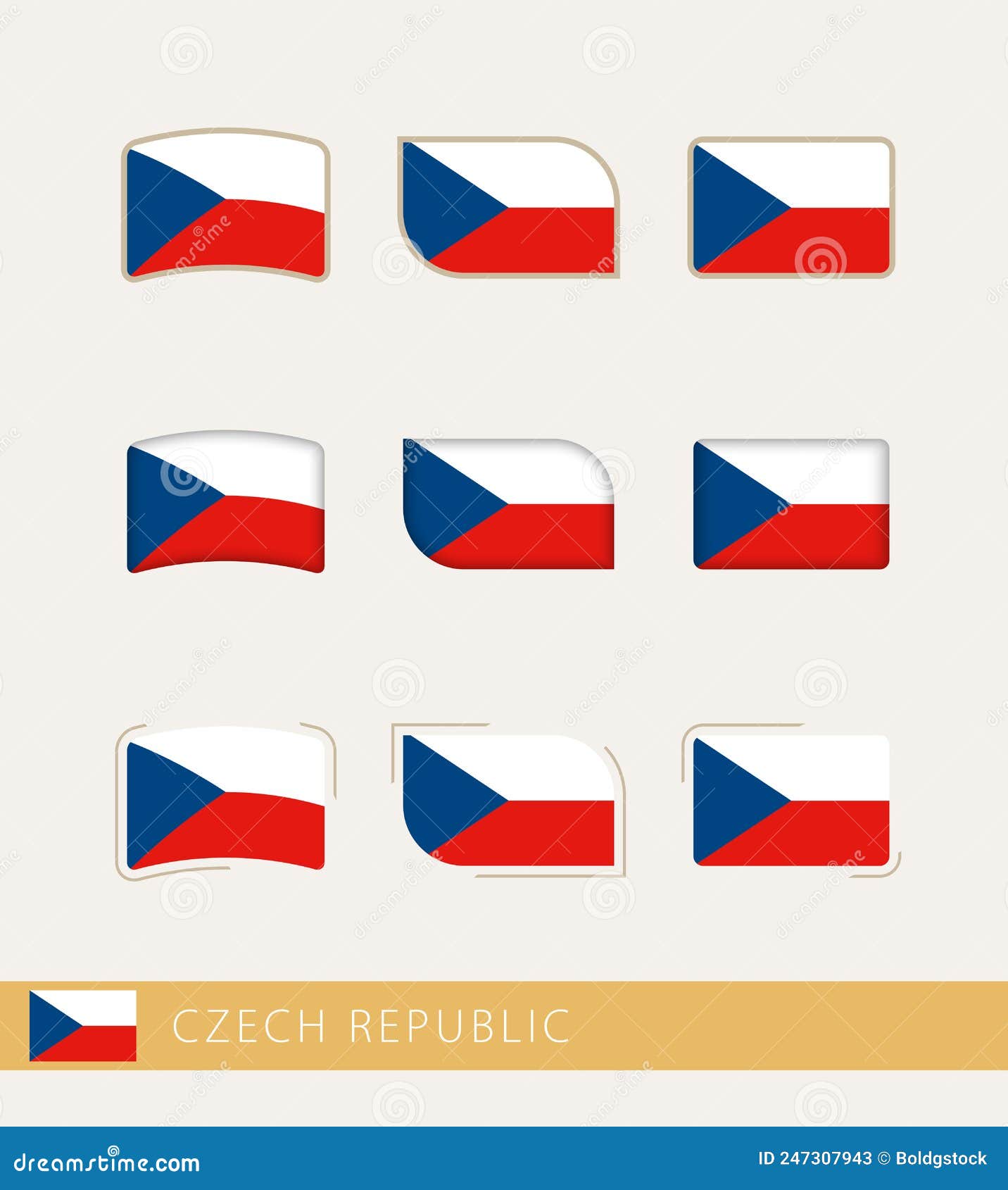 Vector Flags of Czech Republic, Collection of Czech Republic Flags ...