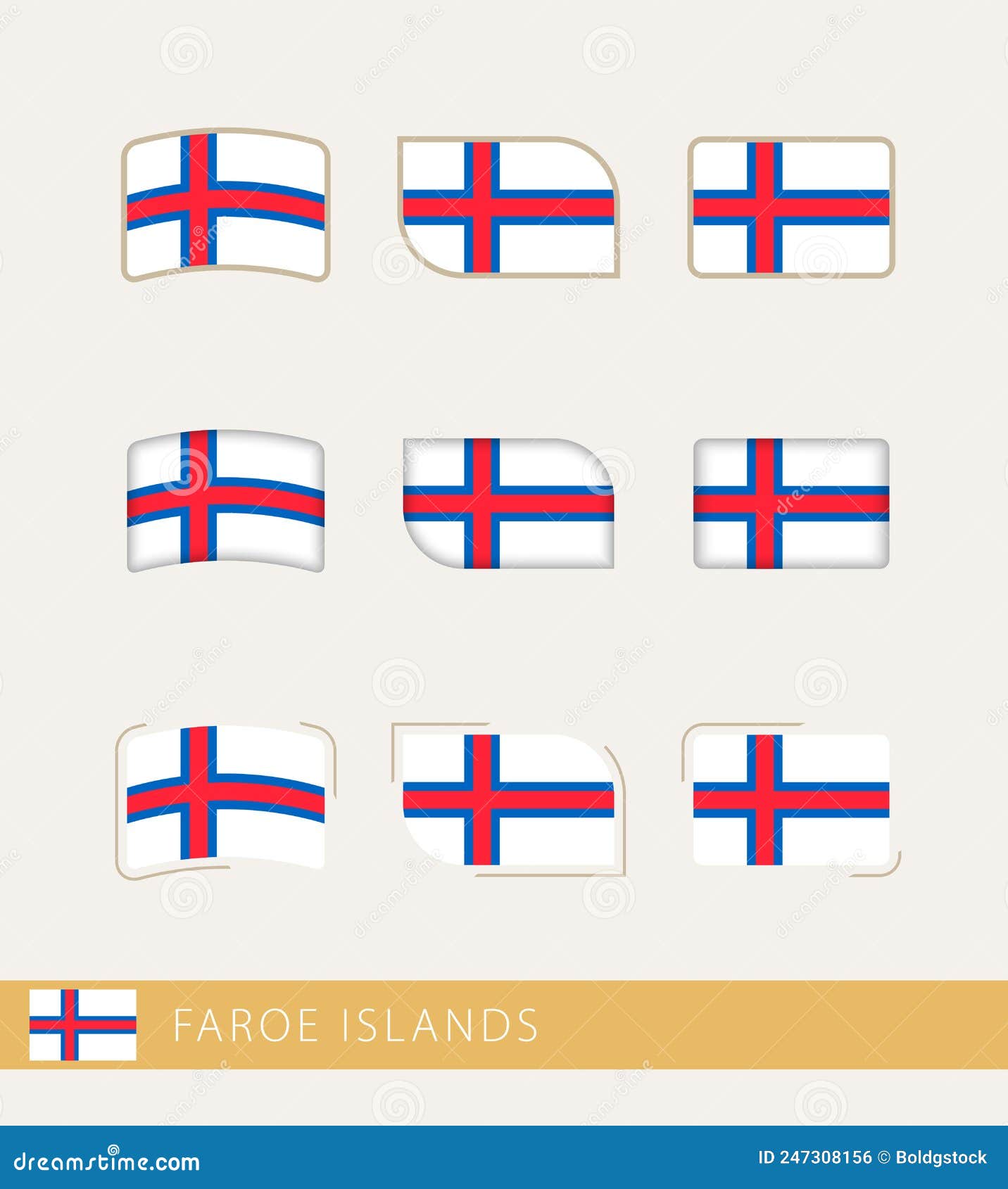 Vector Flags of Faroe Islands, Collection of Faroe Islands Flags Stock ...