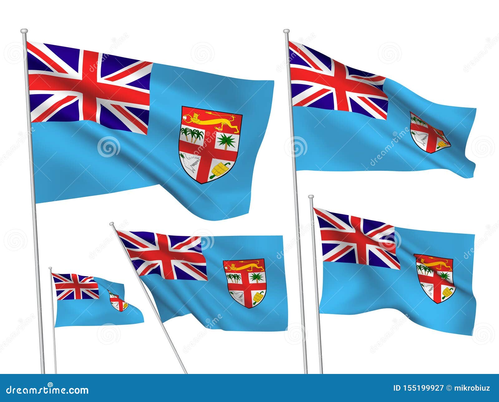 Vector flags of Fiji stock vector. Illustration of heraldic - 155199927
