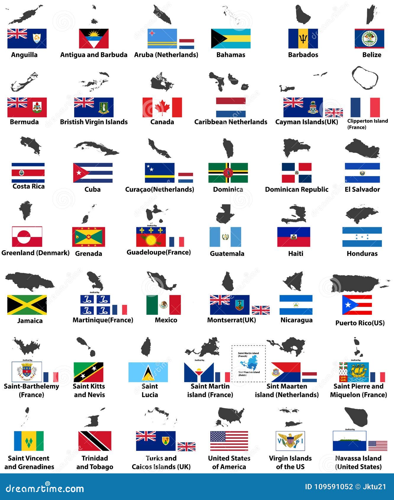 Vector Flags Of French Speaking Countries On White Background Stock ...