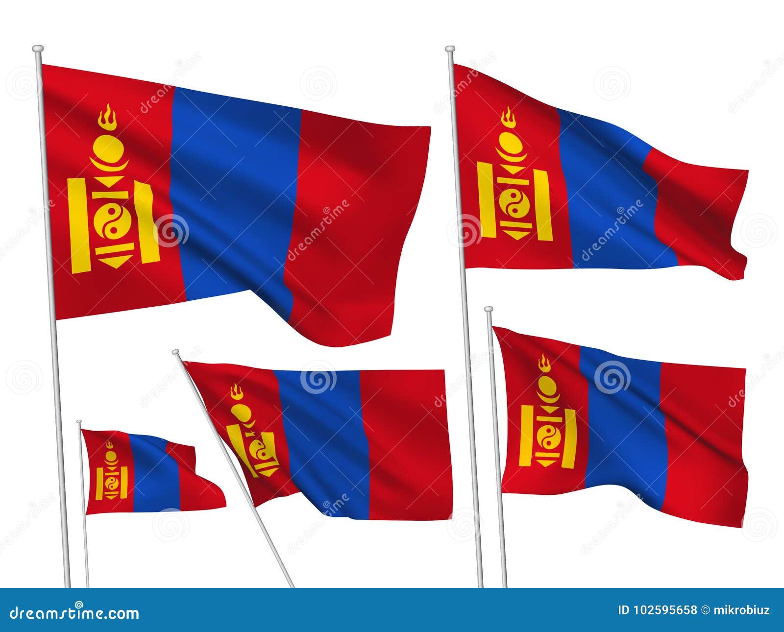 Vector flags of Mongolia stock vector. Illustration of icon - 102595658
