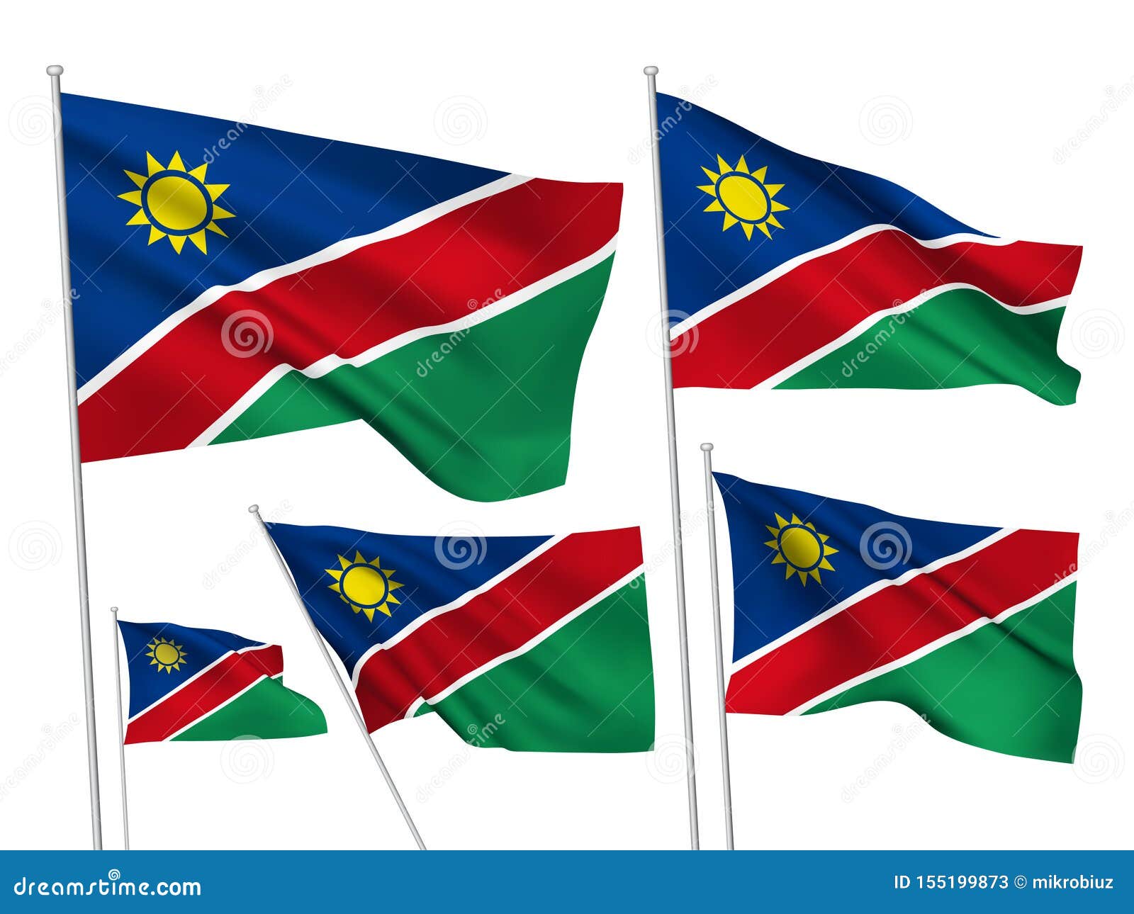 Vector flags of Namibia stock vector. Illustration of isolated - 155199873