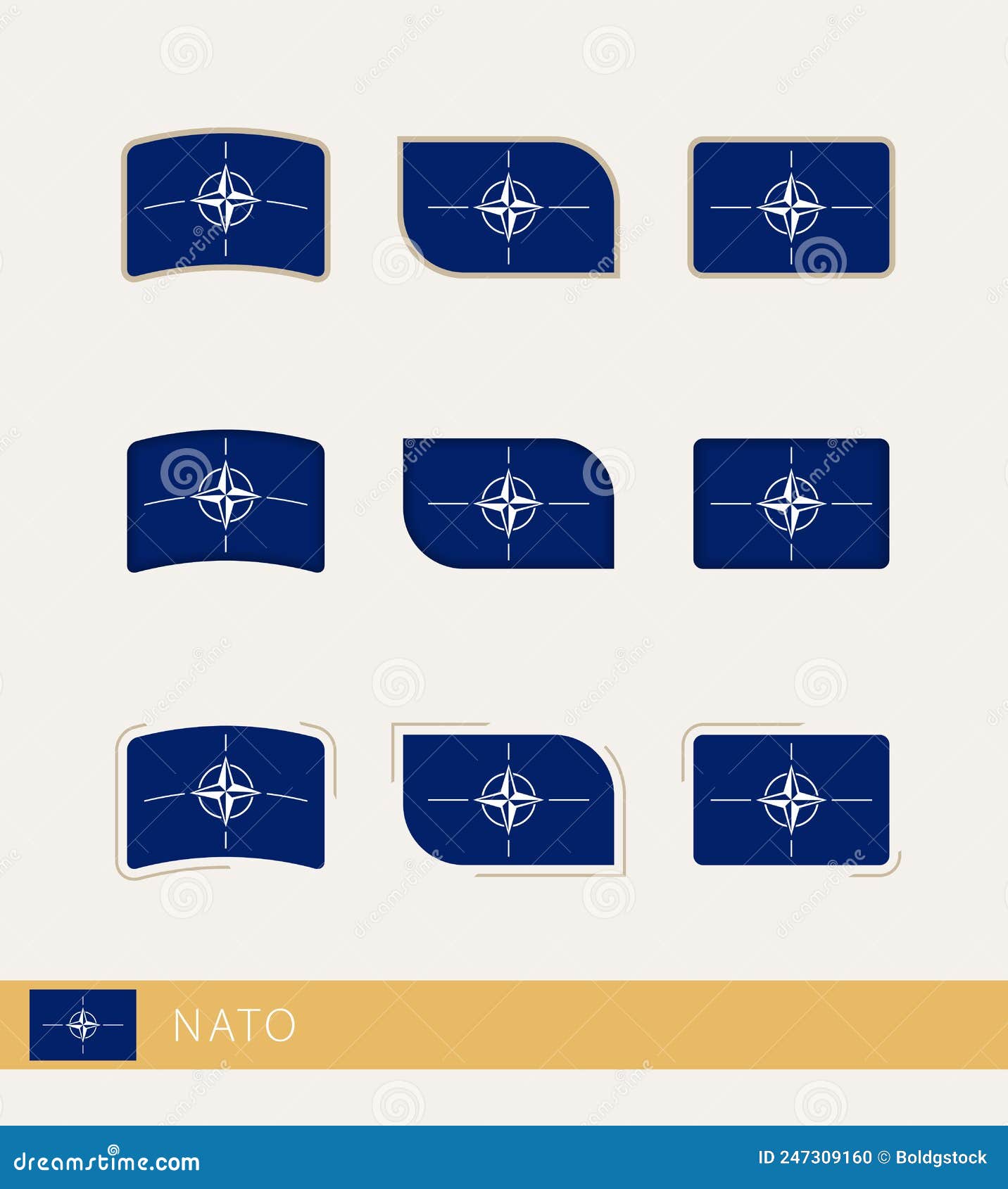 Vector Flags of Nato, Collection of Nato Flags Stock Vector ...