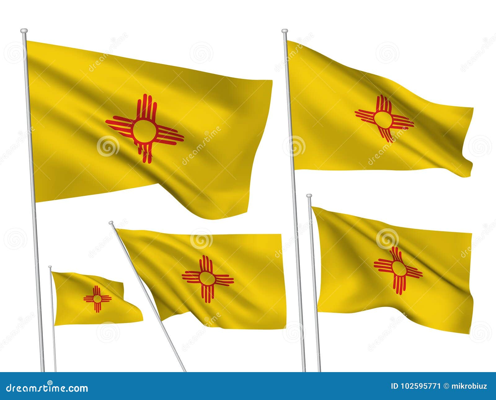 Vector Flags of New Mexico State Stock Vector - Illustration of ...