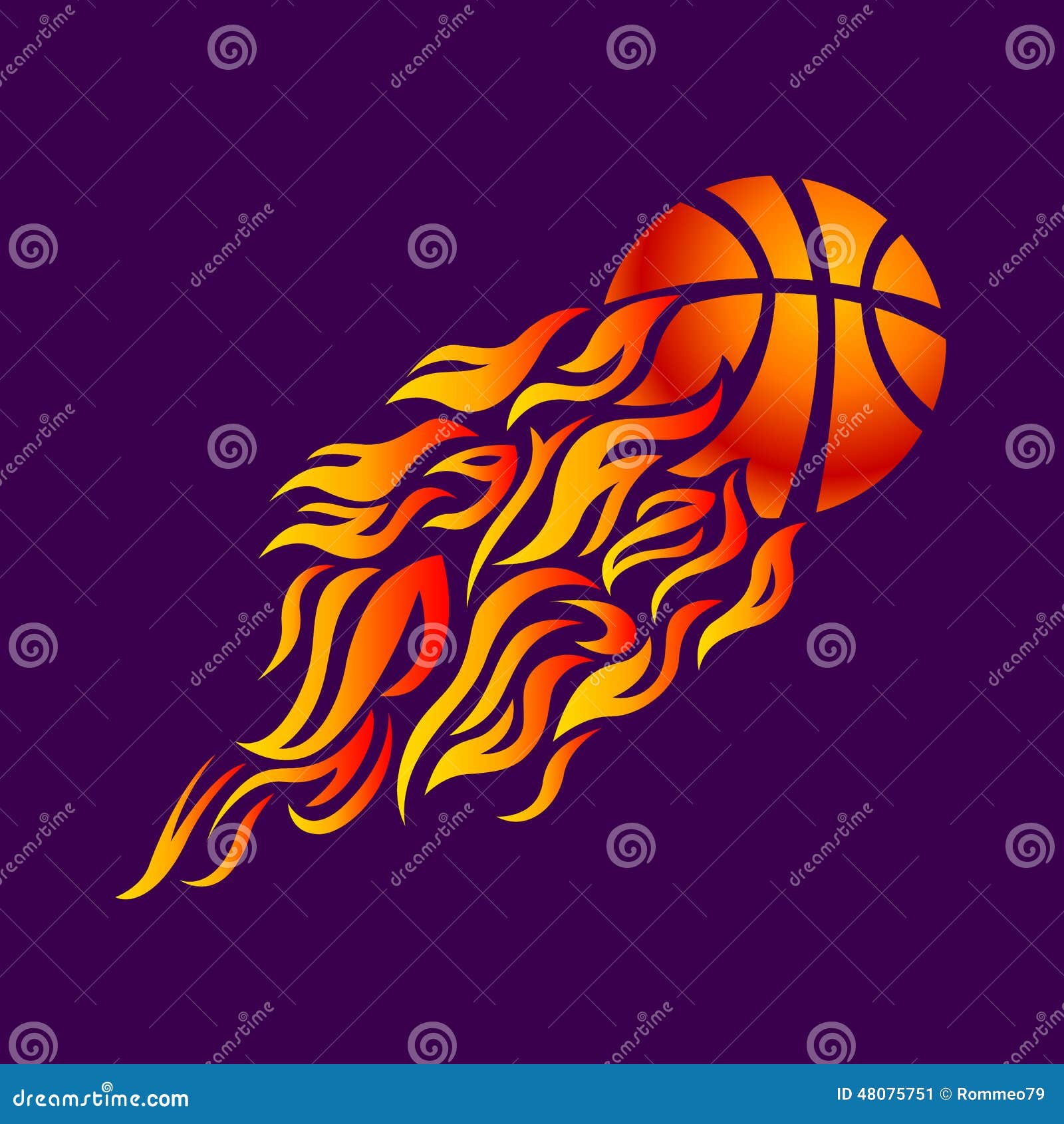 Vector, Flame, Fire, Ball, Orange, Basketball, Stock Vector ...