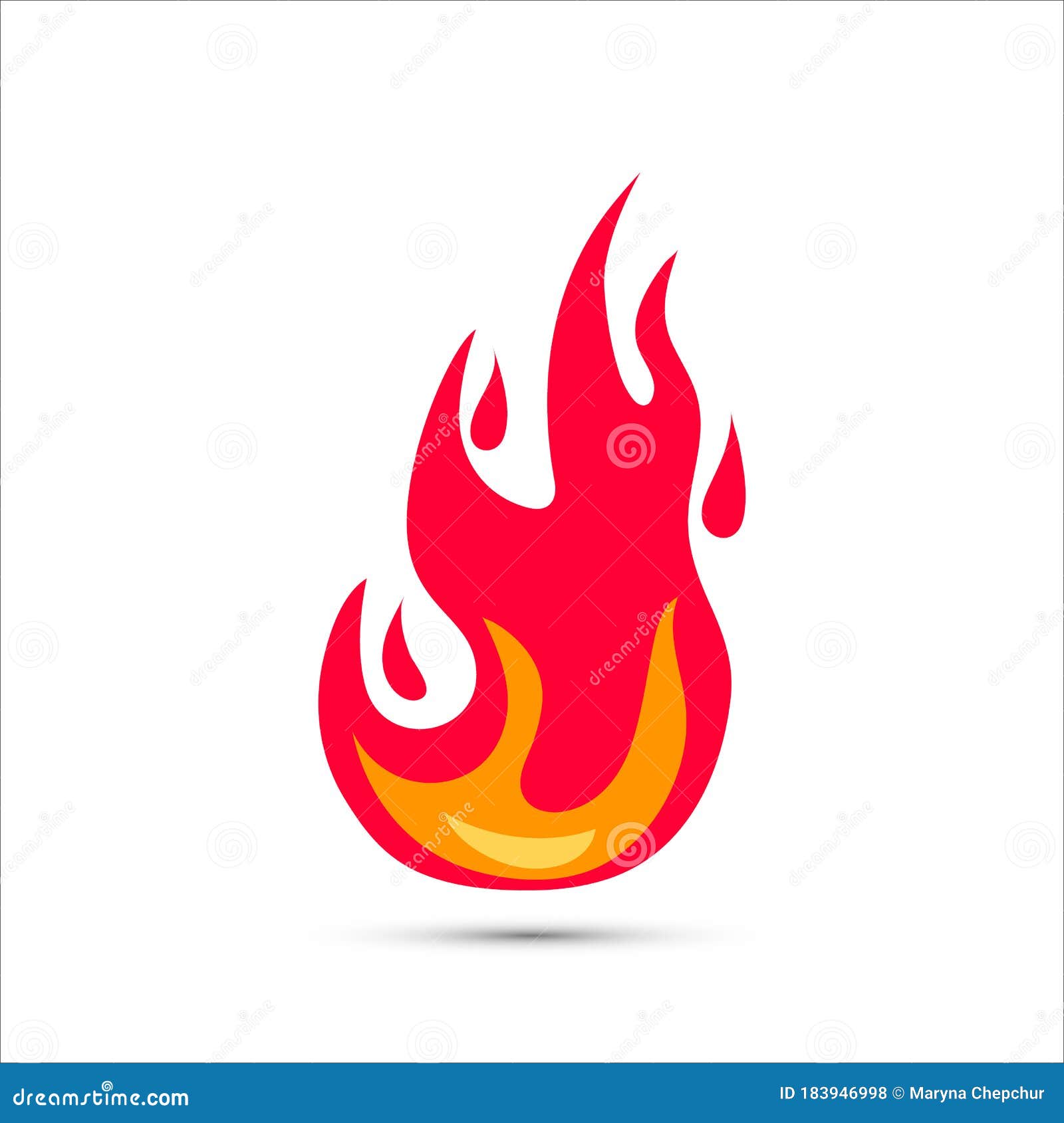 Vector Flame Icon. Simple Illustration of Fire in Flat Style Stock ...