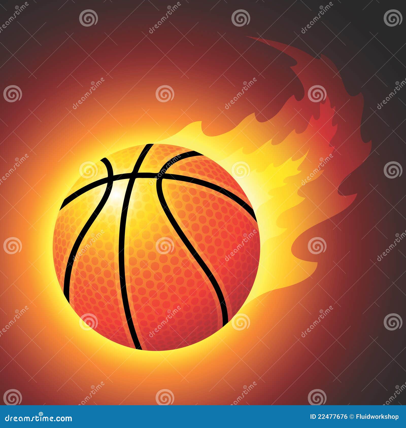 Vector Flaming Basketball stock vector. Illustration of ball - 22477676