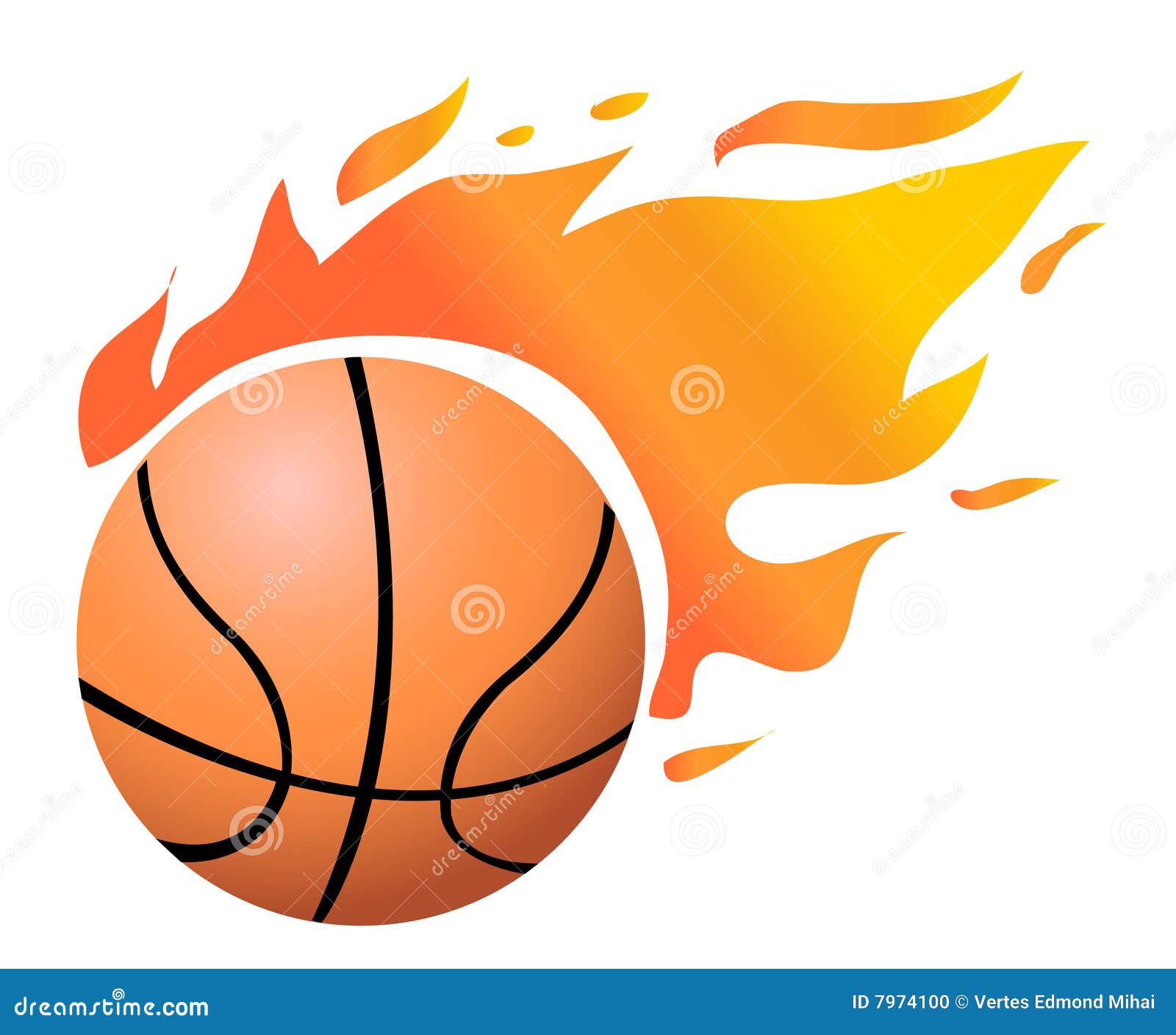 Basketball Flames Clip Art