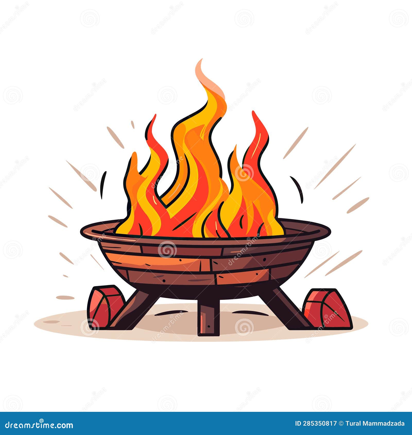 Vector of a Flaming Fire Pit, Creating a Warm and Inviting Atmosphere ...
