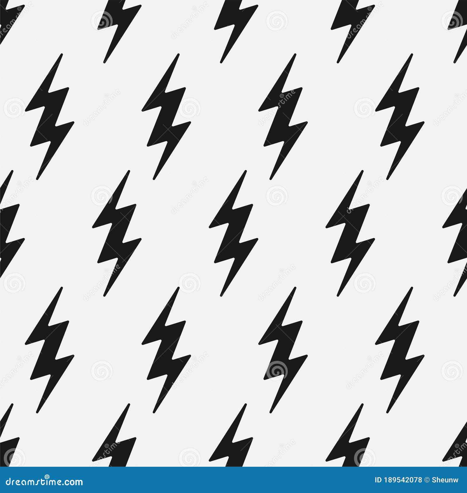 Vector Flash Seamless Pattern. Cartoon Black and White Design Stock ...