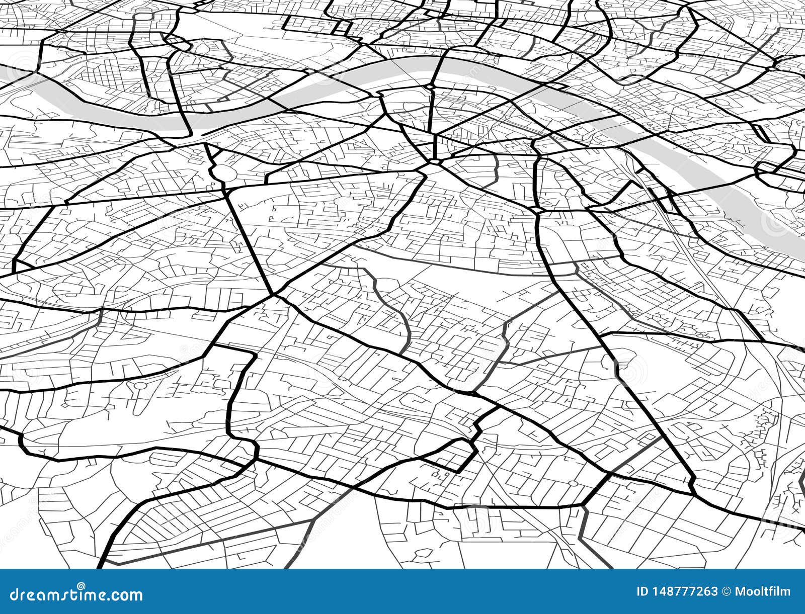 Vector Abstract City Map in Perspective View Stock Vector ...