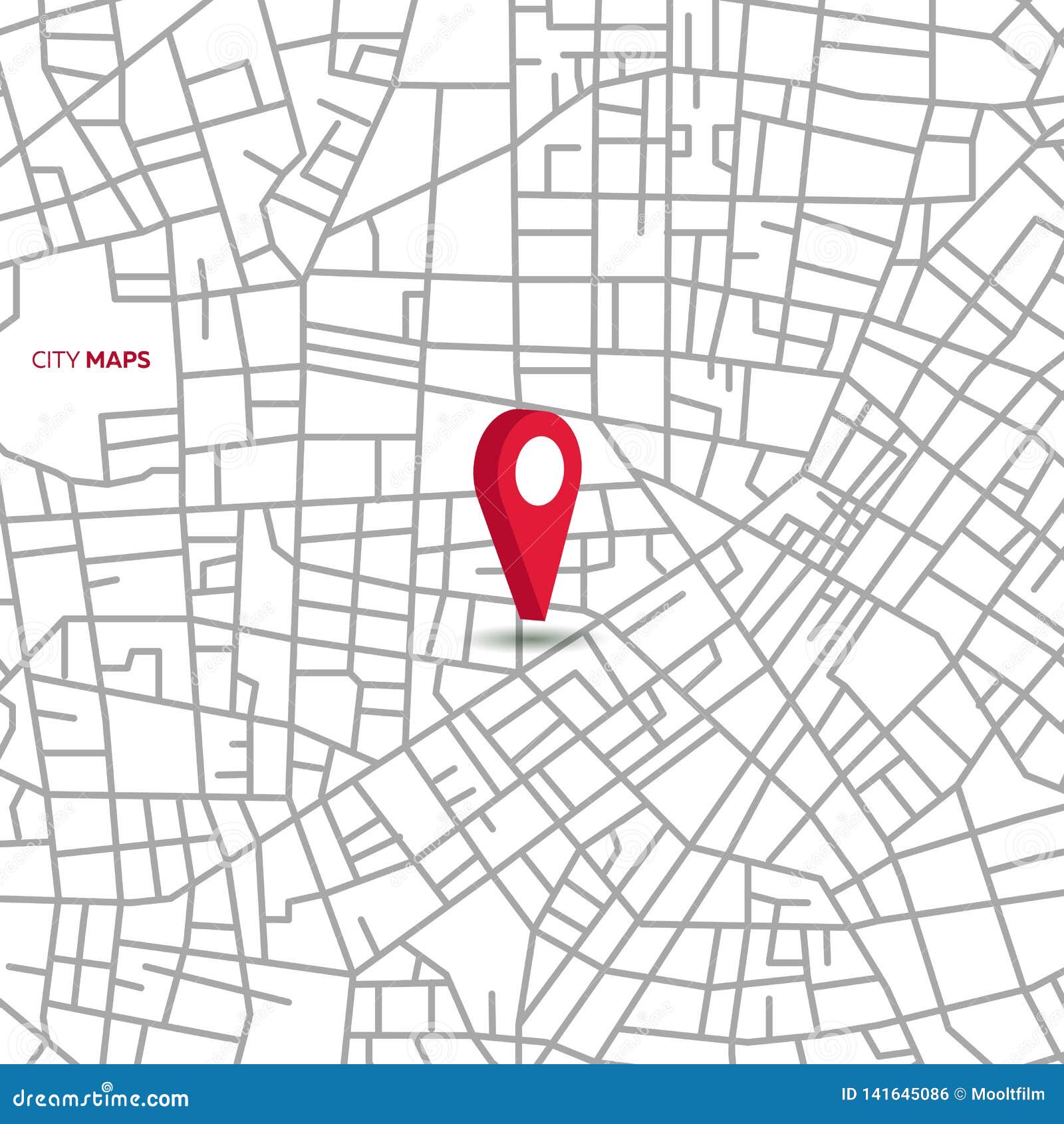 Vector Abstract City Map with Small Pointers Stock Vector ...