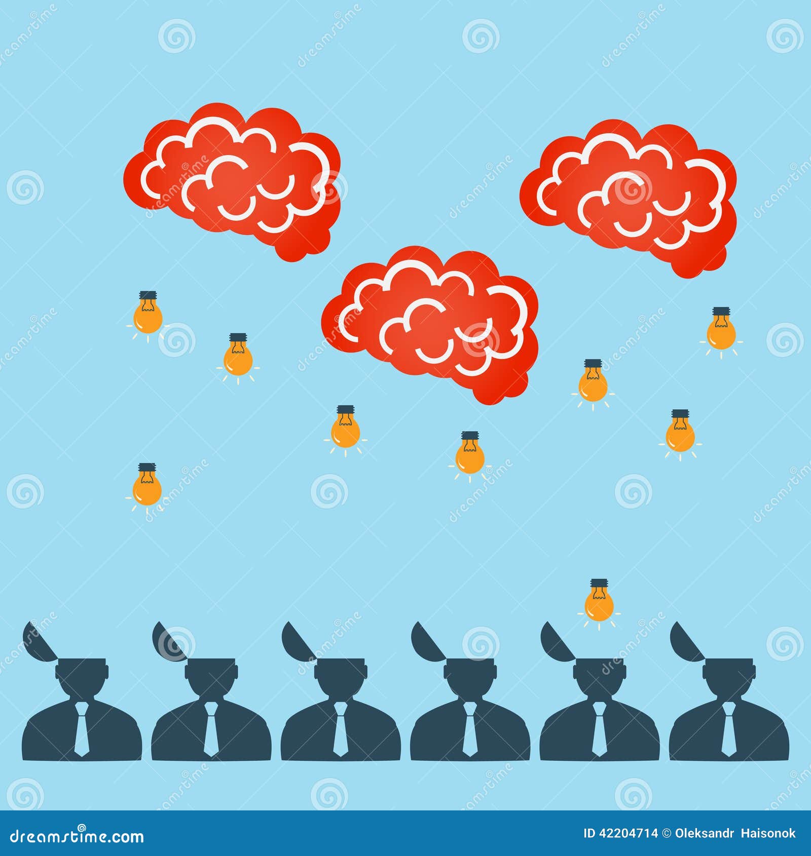 Vector Flat Abstract Concept of Brainstorming Eps Stock Vector ...