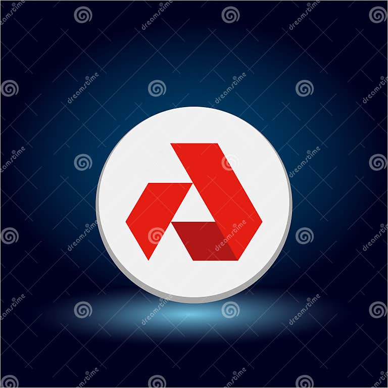 Vector Flat Akash Network AKT Token Symbol on Blue Background Editorial ...