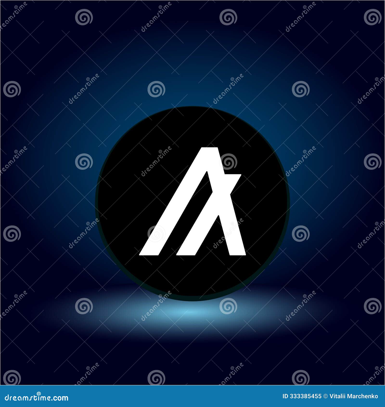Vector Flat Algorand ALGO Token Symbol on Blue Background Editorial ...