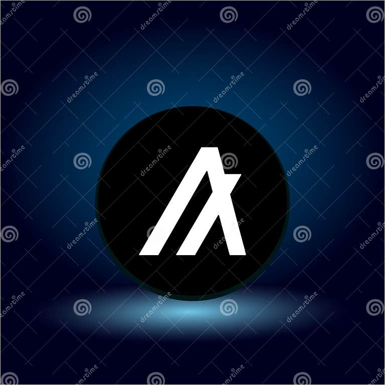 Vector Flat Algorand ALGO Token Symbol on Blue Background Editorial ...