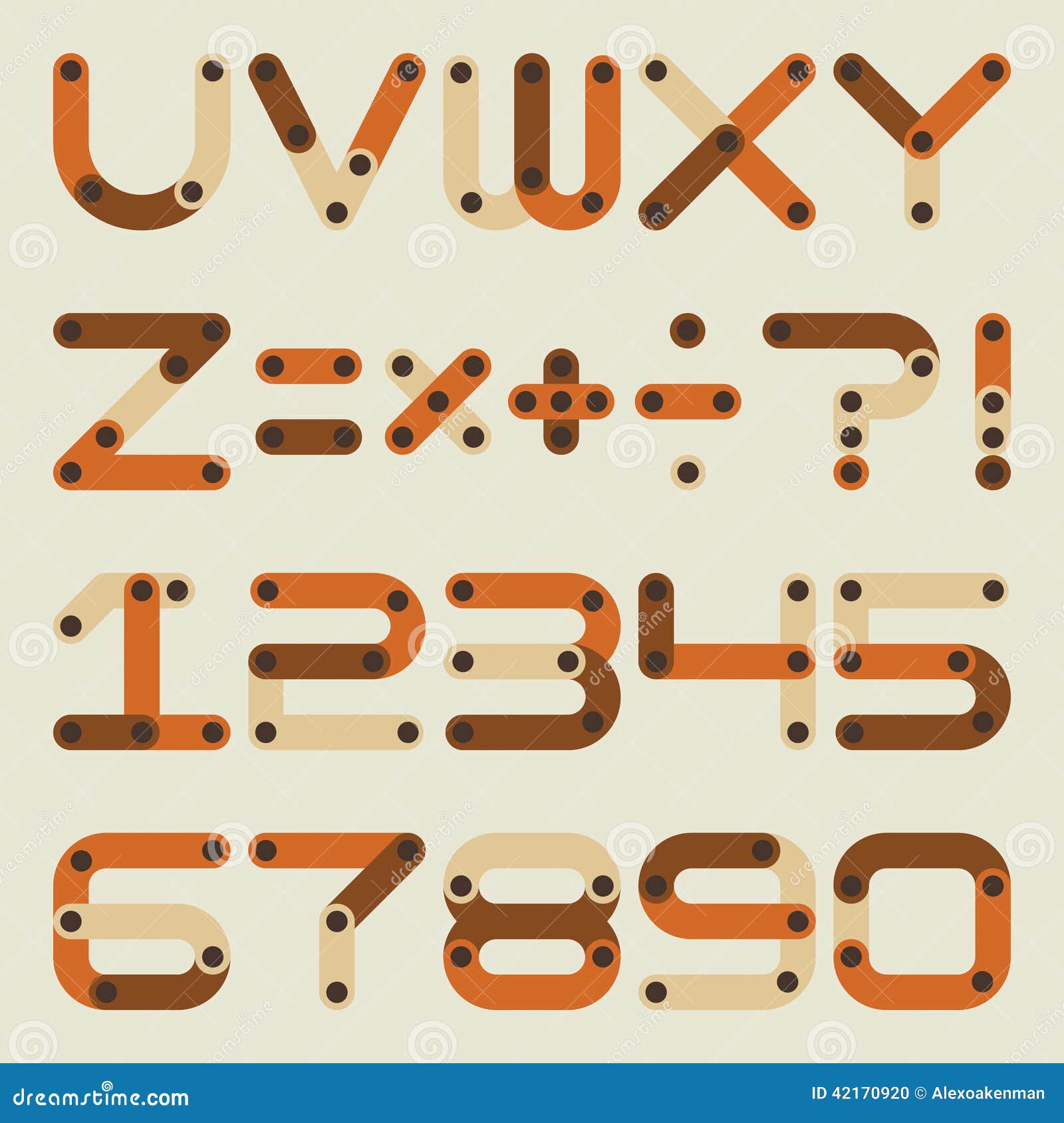 Vector Flat Alphabet in Building Kit Style. Stock Vector - Illustration ...