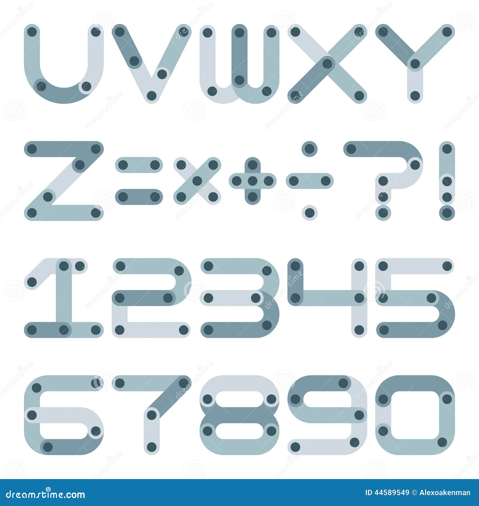 Vector Flat Alphabet in Building Kit Style Stock Vector - Illustration ...