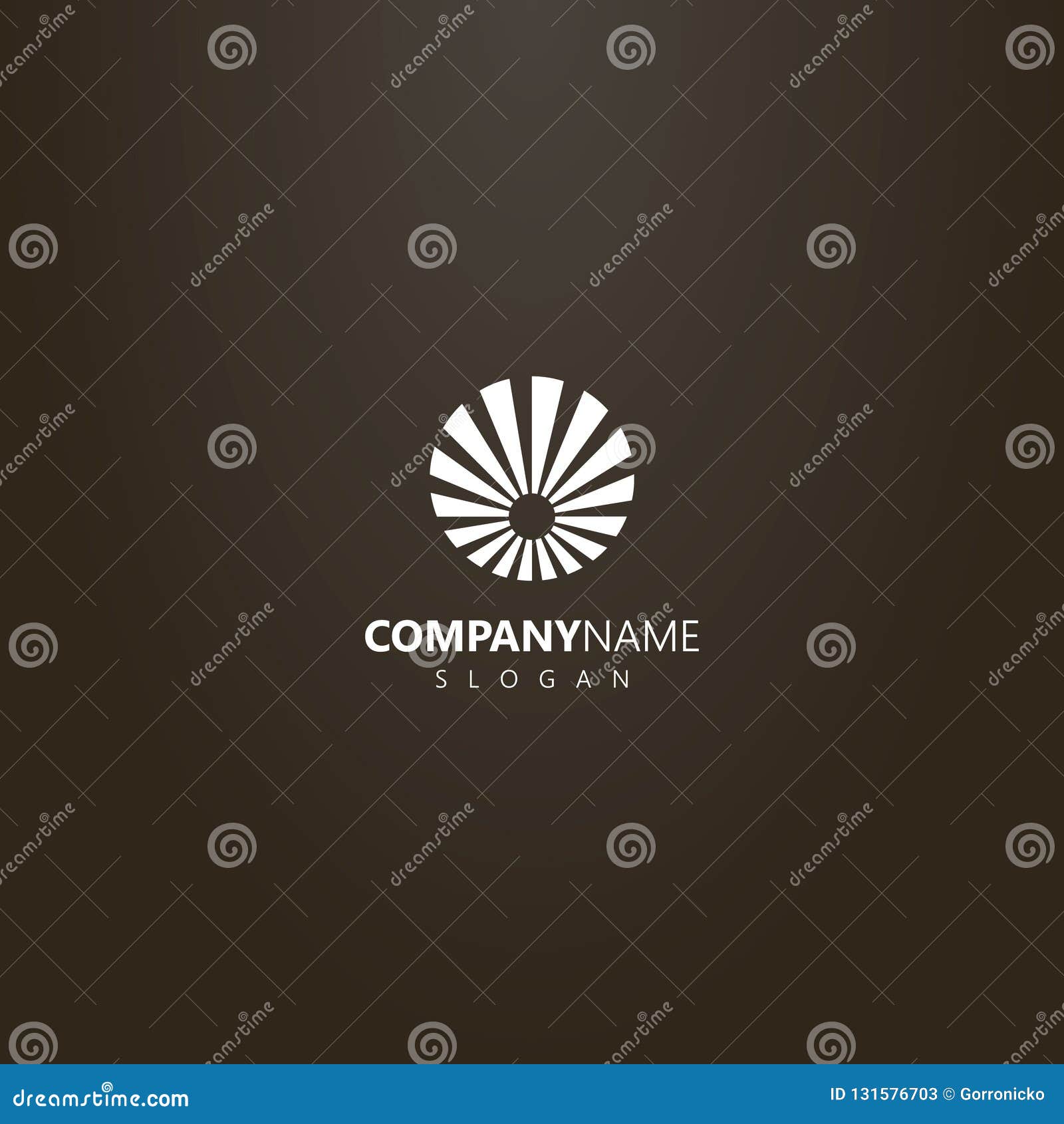 Vector Flat Art Logo of Sun with Rays Around Stock Vector ...