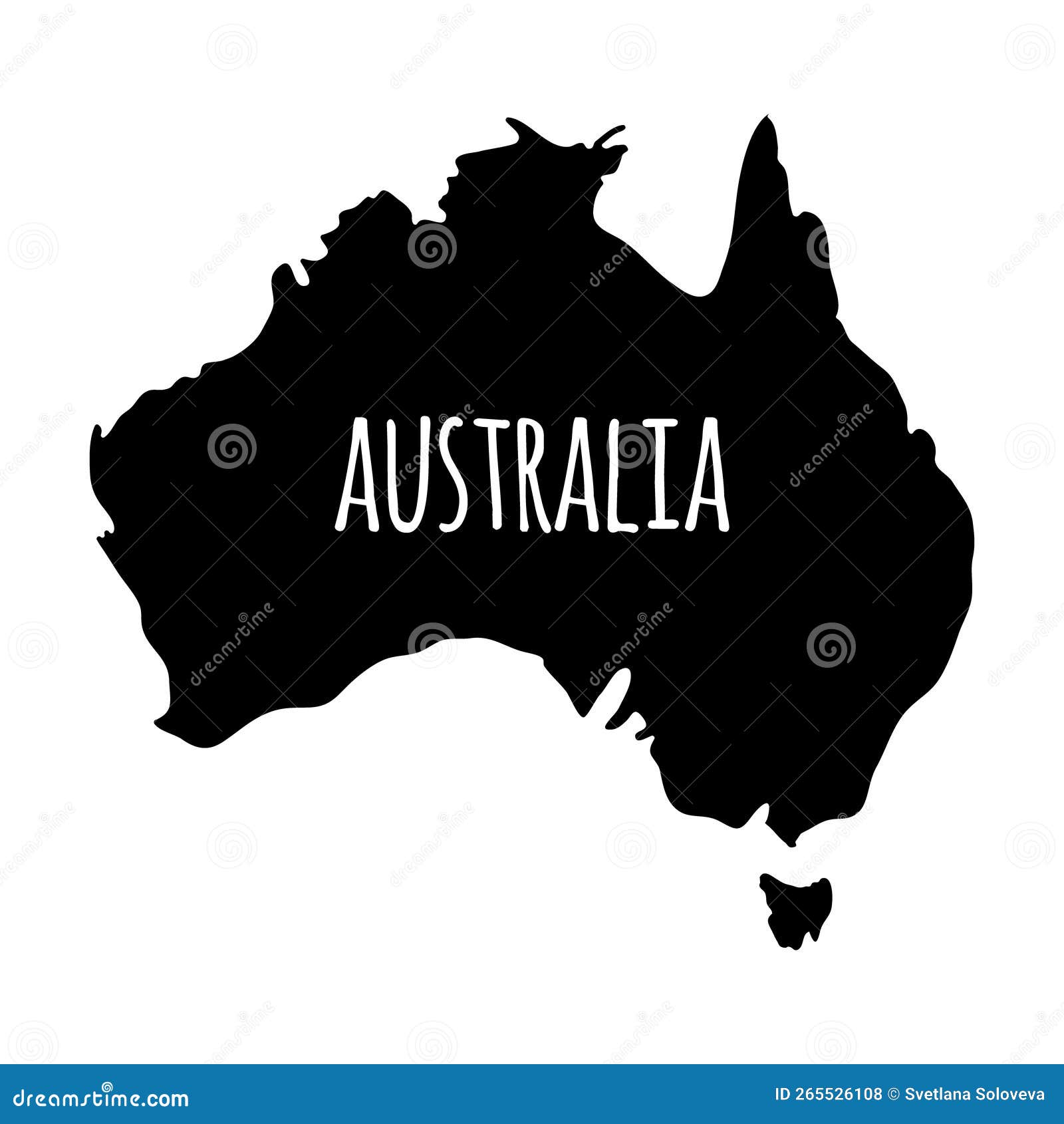 Vector Flat Australia Map Silhouette Stock Vector - Illustration of ...