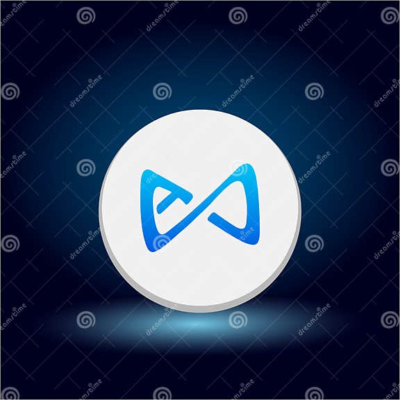 Vector Flat Axie Infinity AXS Token Symbol on Blue Background Editorial ...