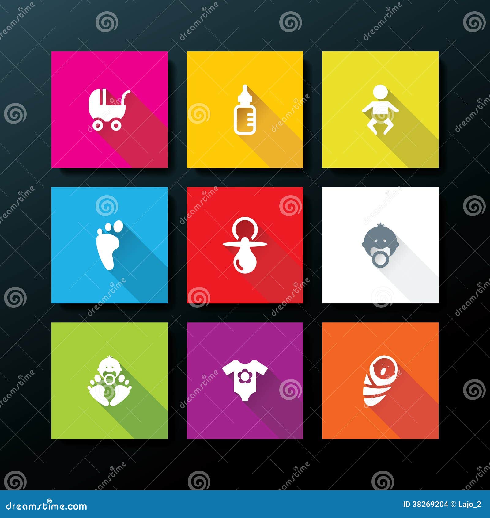 Vector flat baby icon set stock vector. Illustration of mother - 38269204