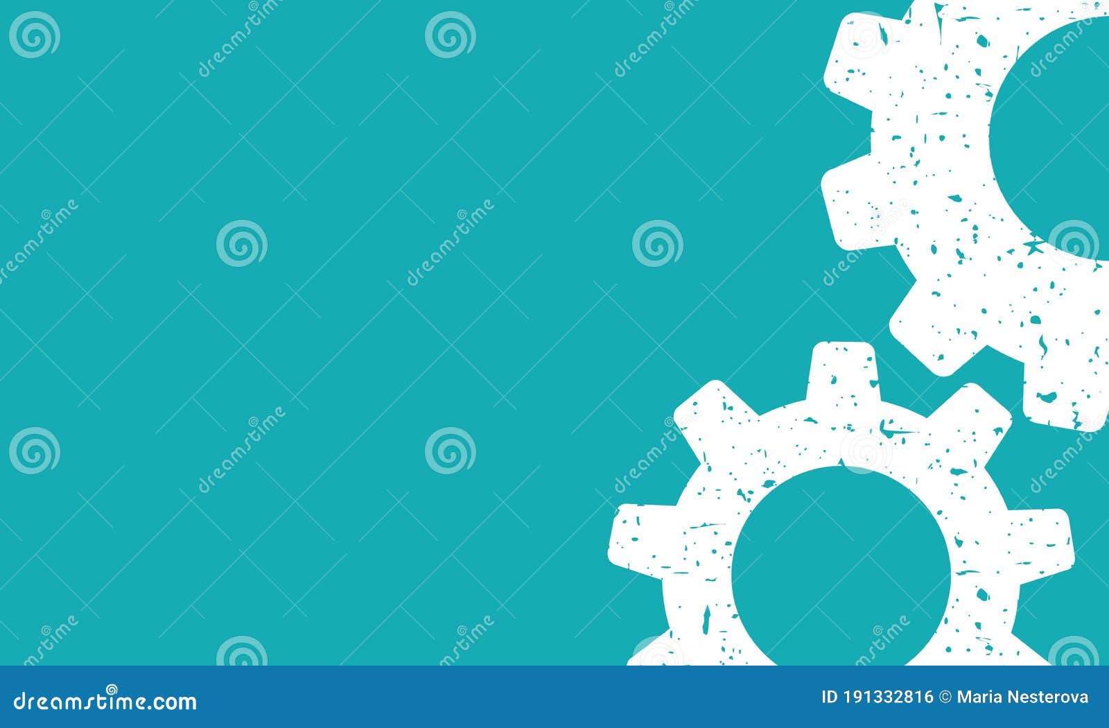 Vector Flat Background with White Grunge Gears on the Right Side on ...