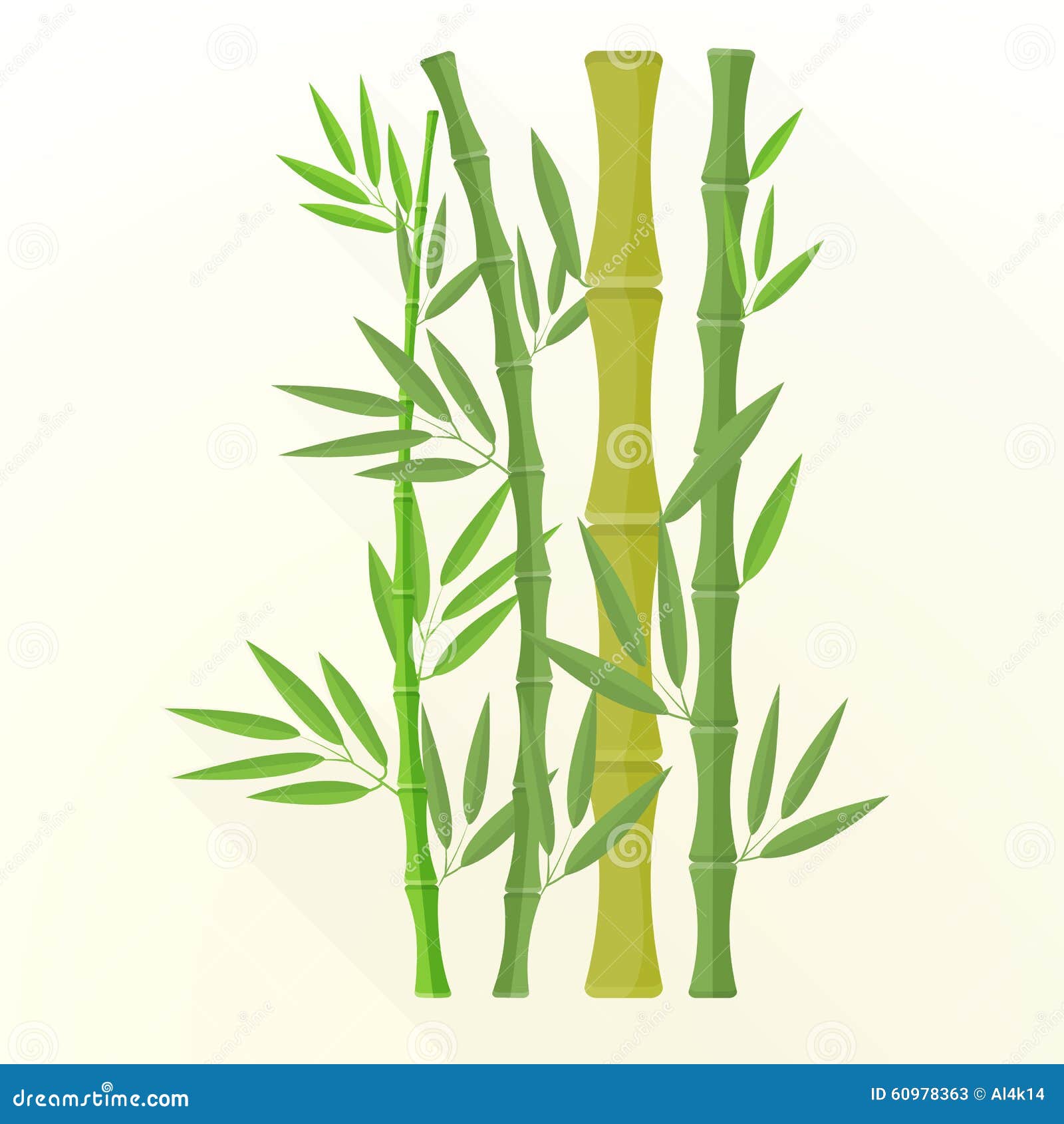 Vector Flat Bamboo Plants Illustration Stock Vector - Illustration of ...