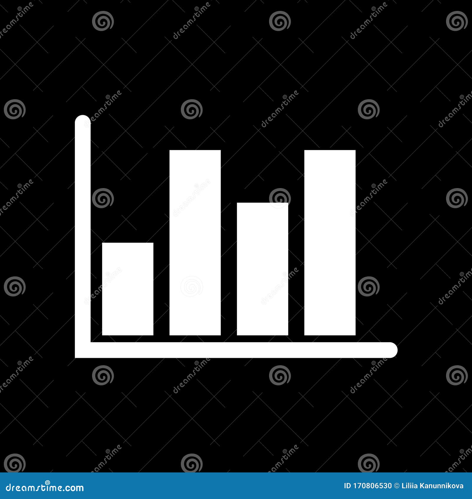 Bar Graph Icon Flat
