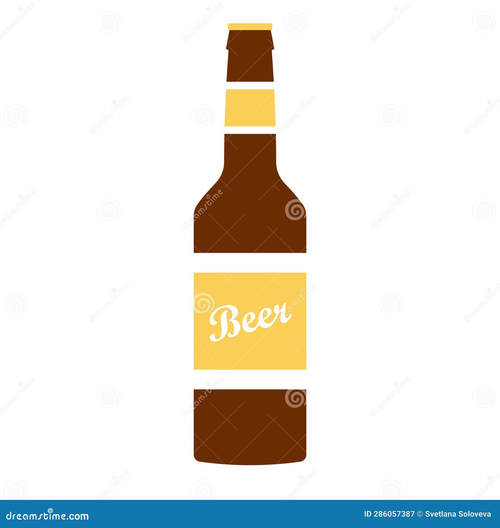 Vector flat beer bottle stock illustration. Illustration of icon ...