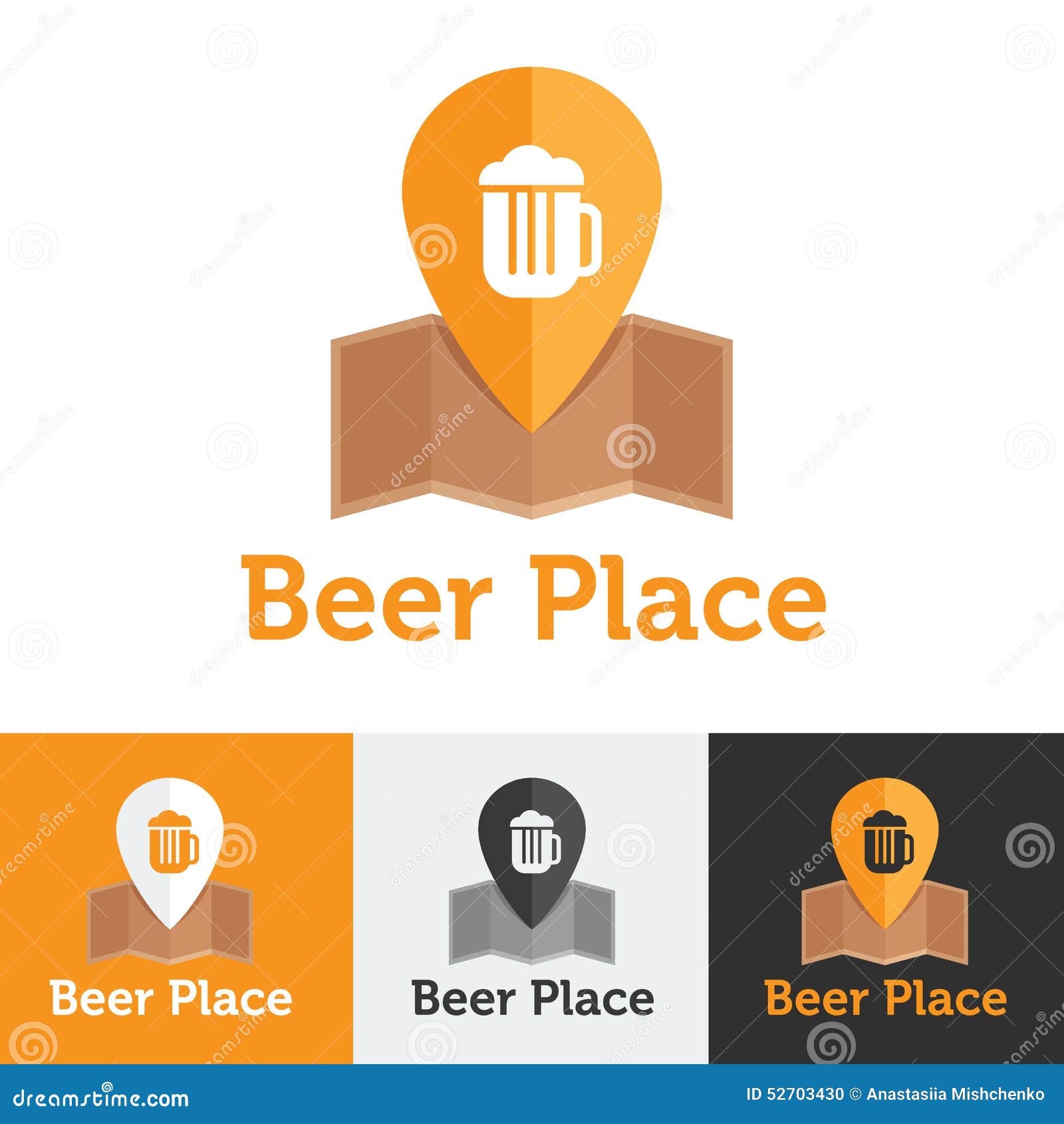 Vector Flat Beer Shop or Bar Logo Set Stock Vector - Illustration of ...