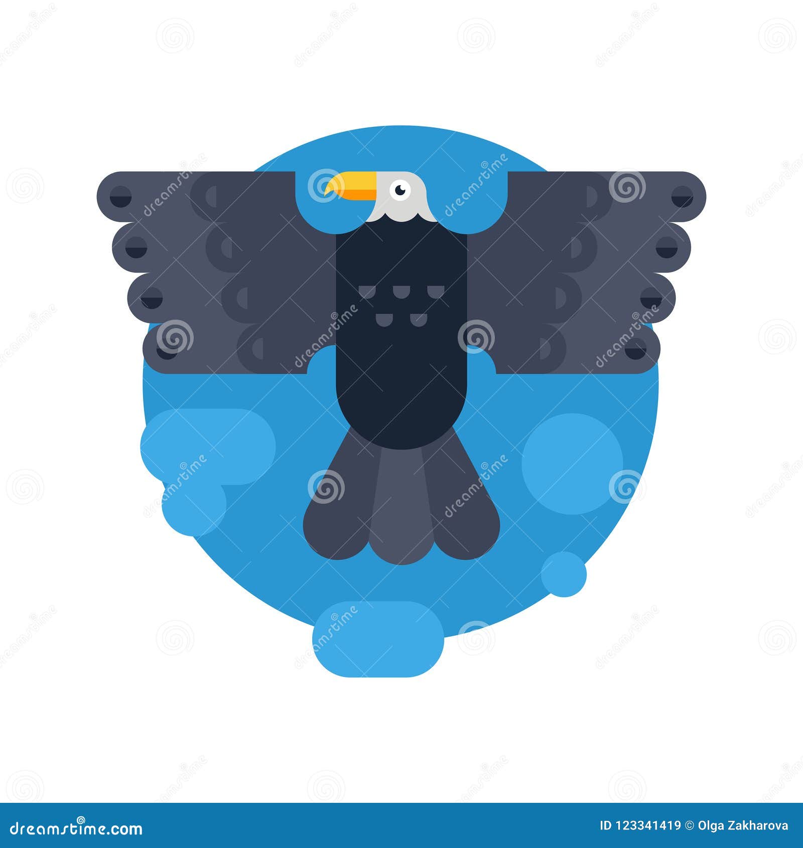 Vector Flat Bird stock vector. Illustration of eagle - 123341419