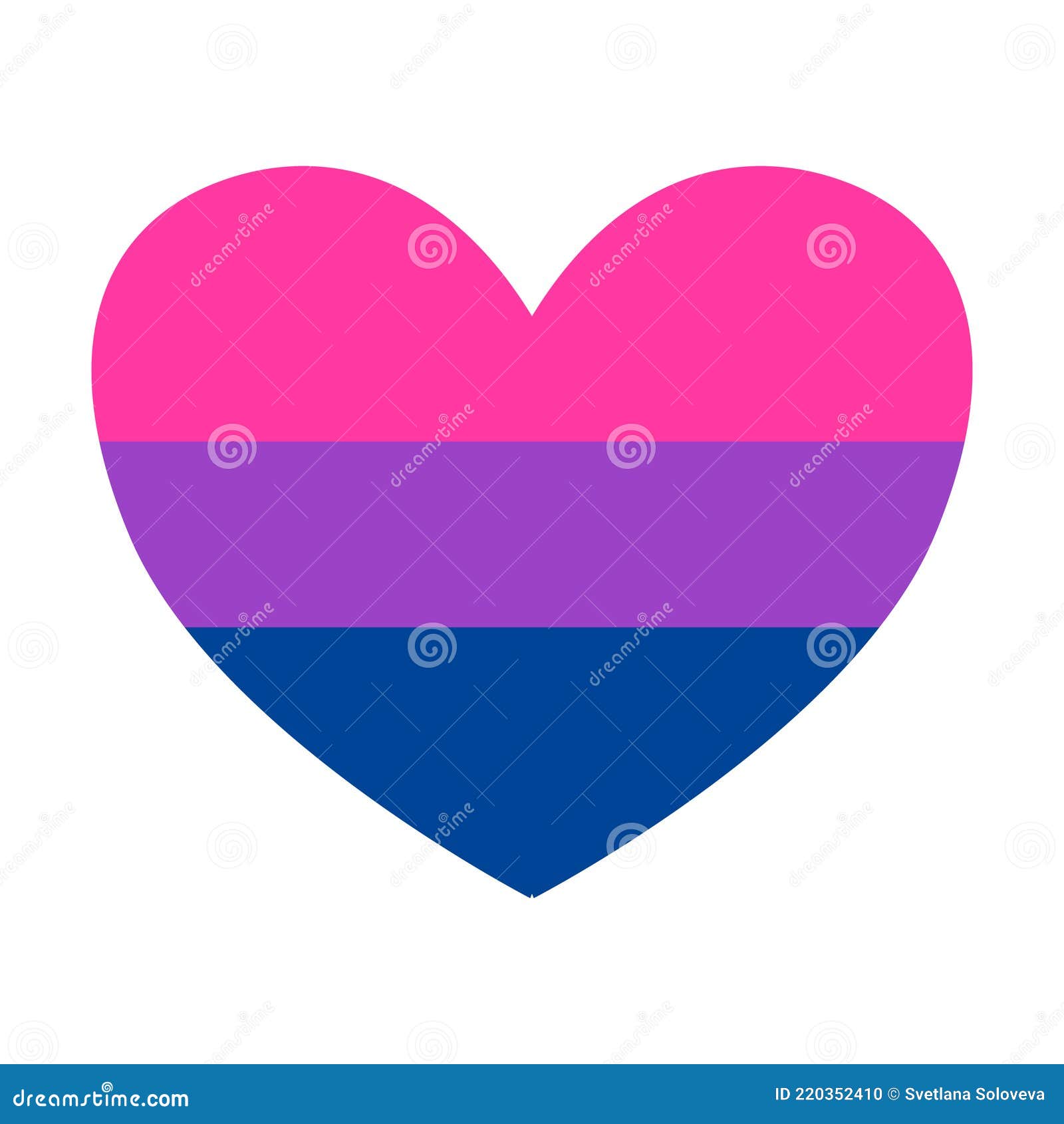 Vector Flat Bisexual Pride Flag Heart Stock Illustration - Illustration ...