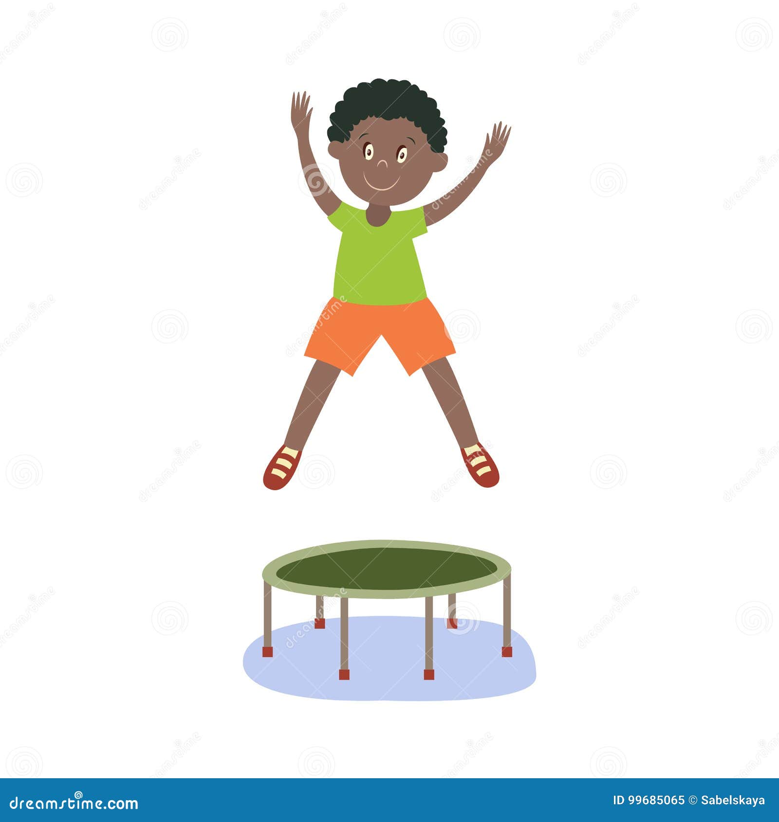 Vector Flat Black Boy Kid Jumping on Trampoline Stock Vector ... Vector Flat Black Boy Kid Jumping on Trampoline Stock Vector ...