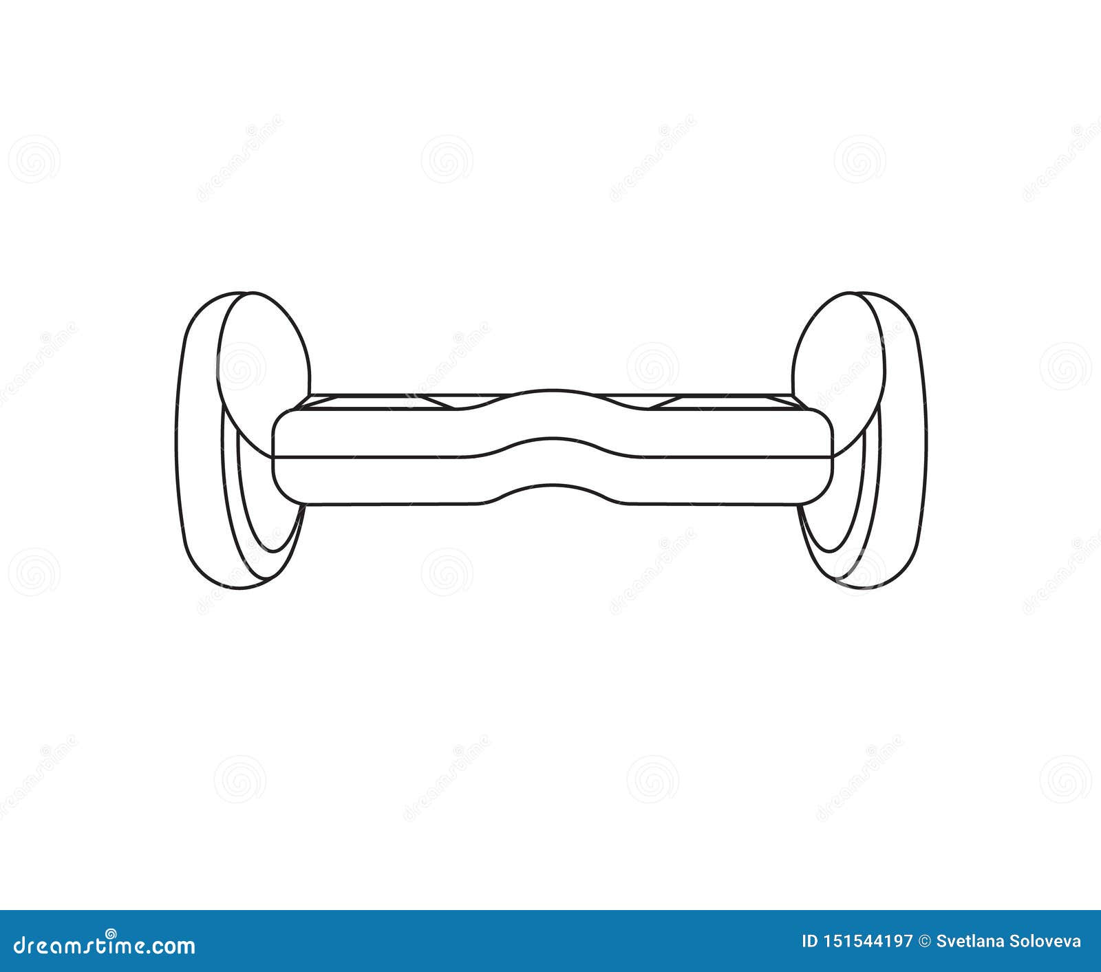 Vector Flat Black Line Icon Logo of Hover Board Stock Vector ...