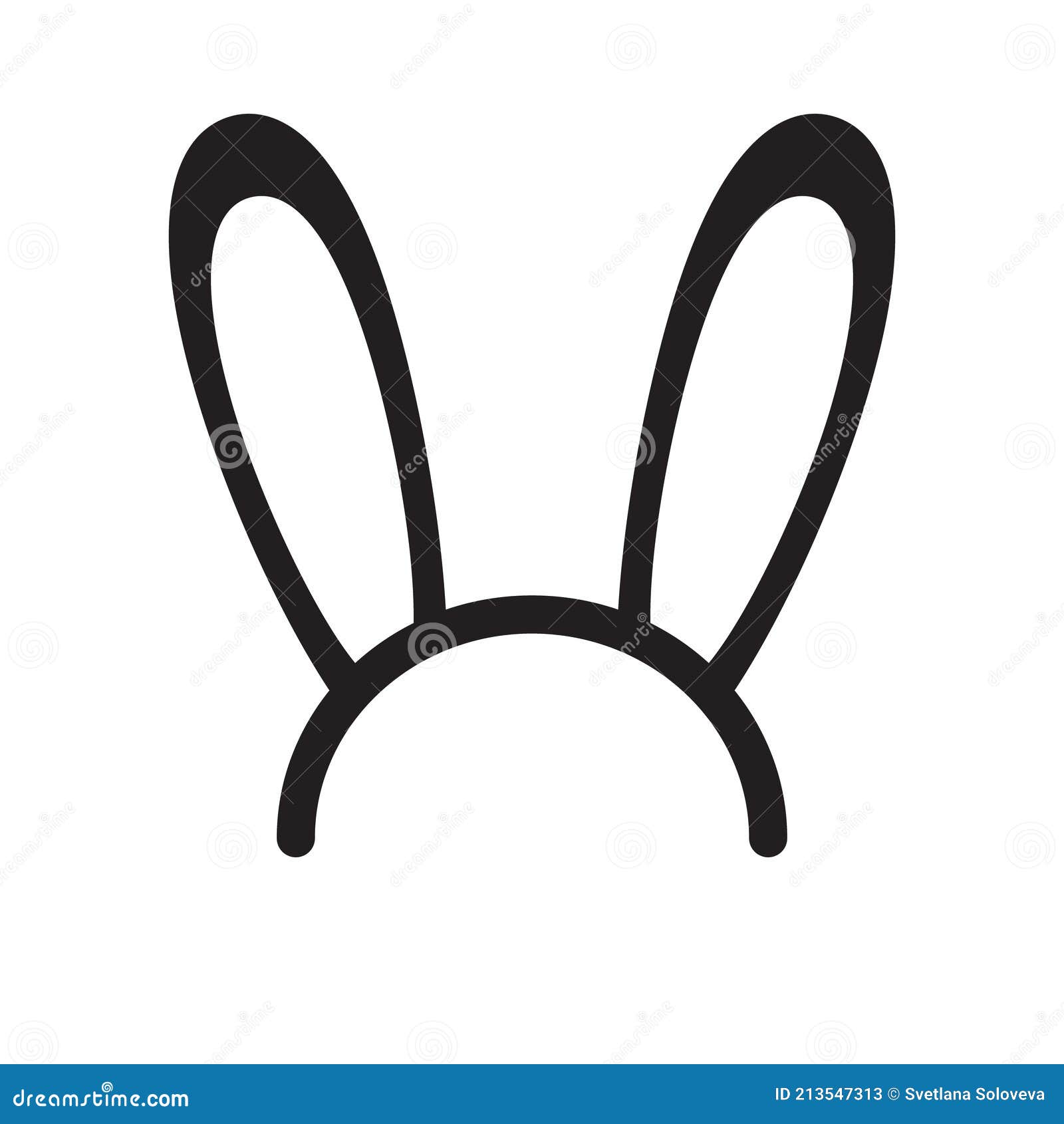 Vector Flat Black Rabbit Bunny Ears Hair Bezel Stock Vector ...