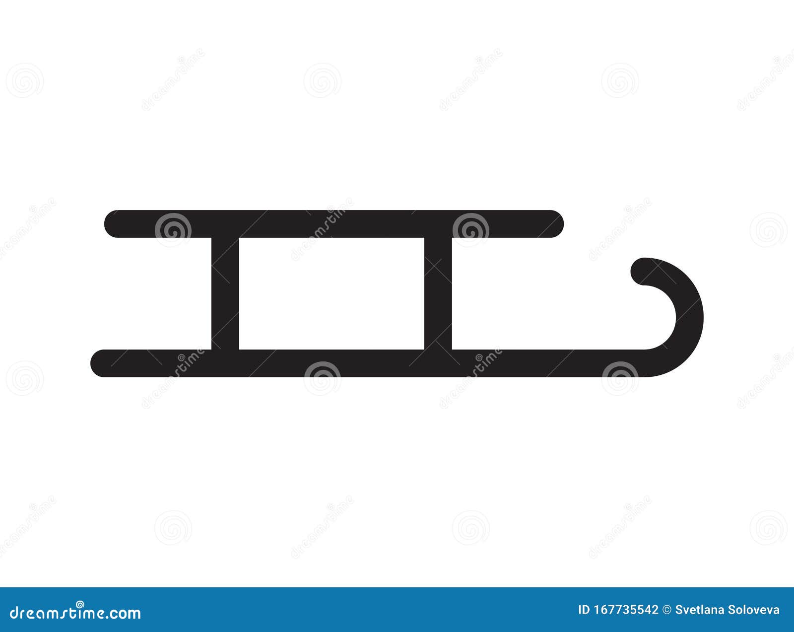 Vector Flat Black Sledge Icon Stock Illustration - Illustration of ...