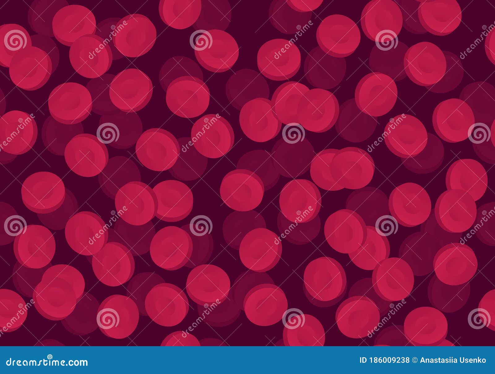 Vector Flat Blood Cell Seamless Pattern Illustration. Red Gradient ...