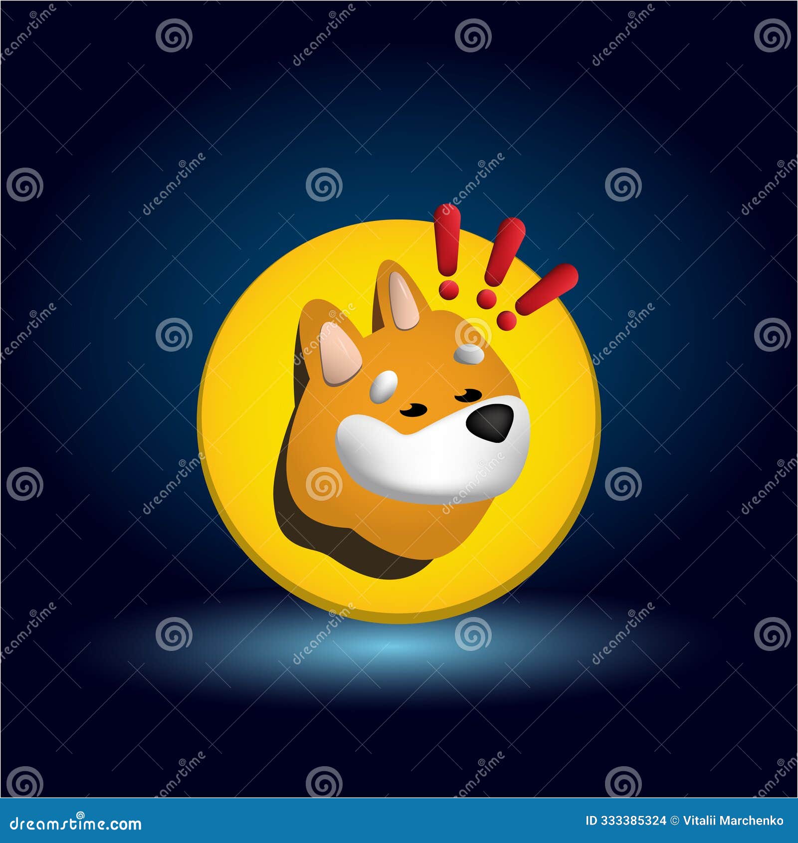 Vector Flat Bonk BONK Token Symbol on Blue Background Editorial Stock ...