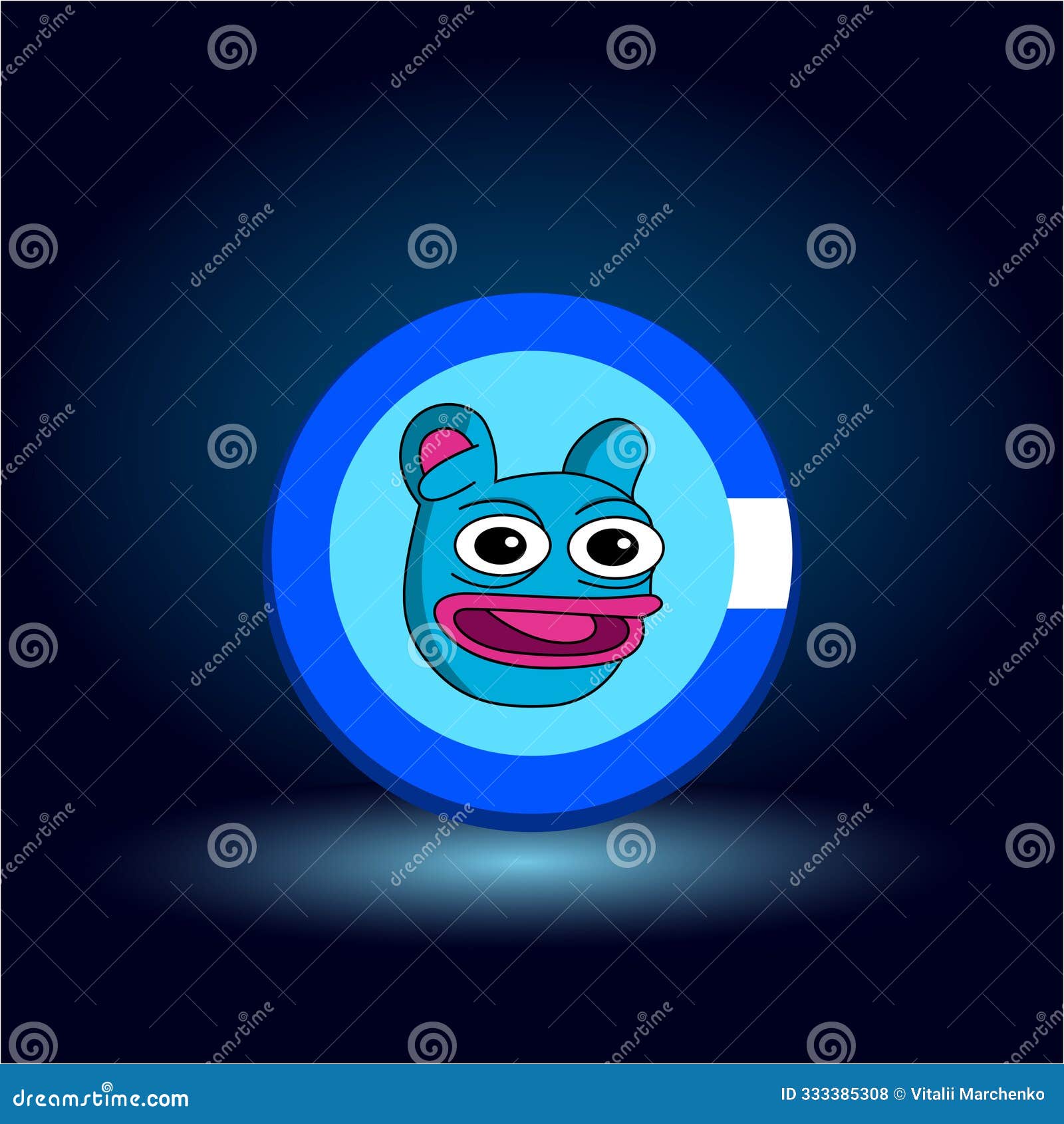 Vector Flat Brett Based Token Symbol on Blue Background Editorial Stock ...