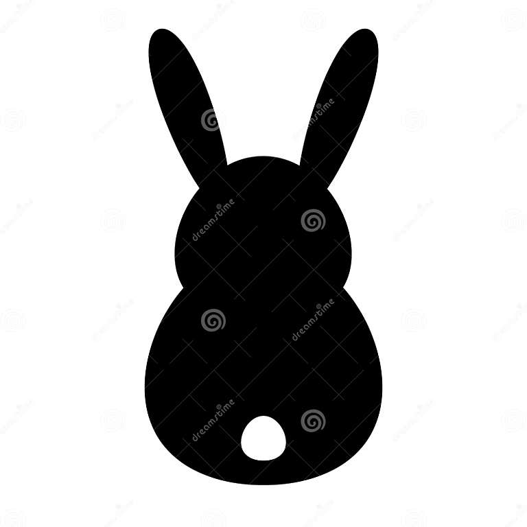 Vector Flat Bunny Rabbit Back Silhouette Stock Vector - Illustration of ...
