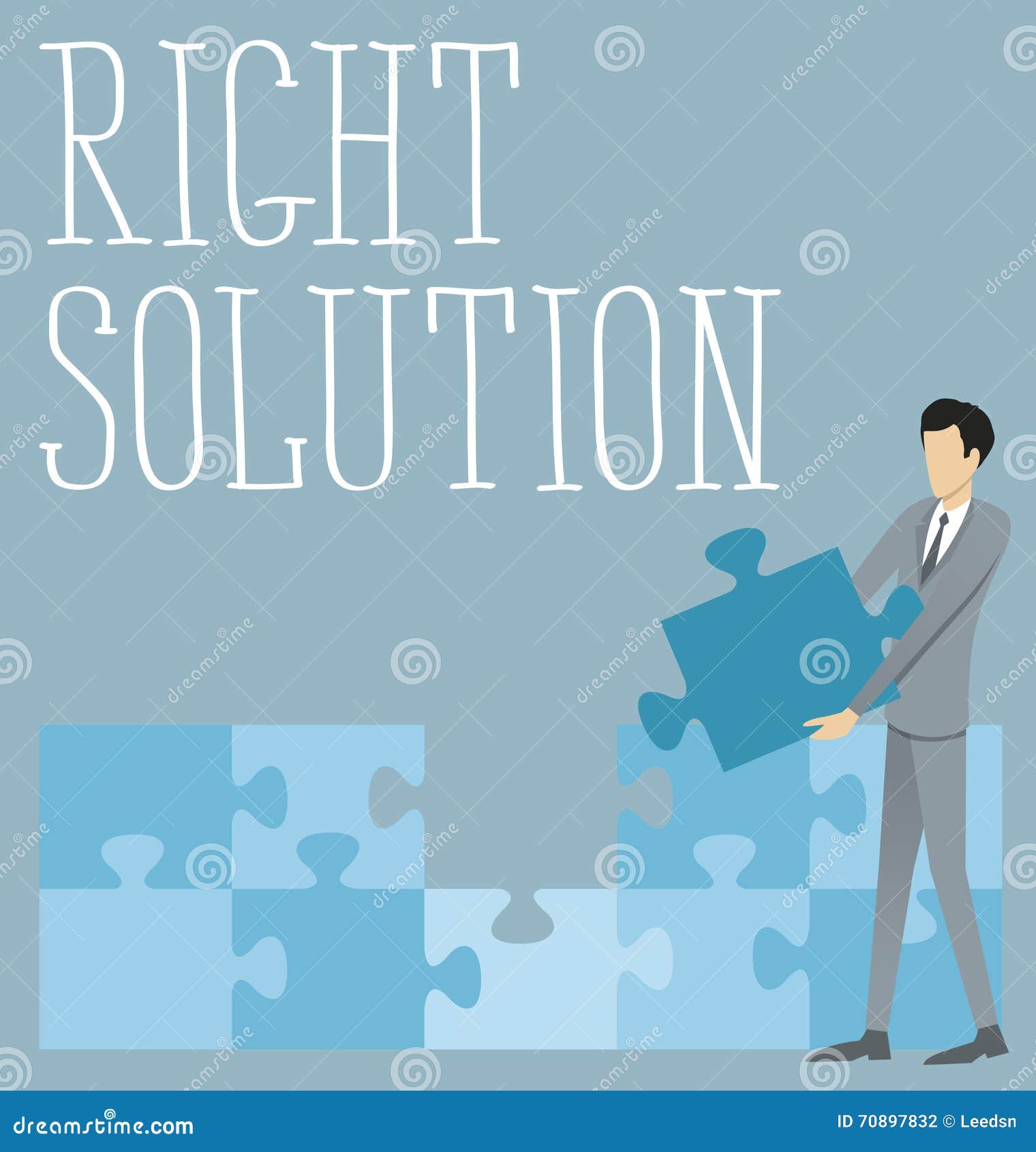 Vector Flat Business Concept Right Solution Stock Vector - Illustration ...