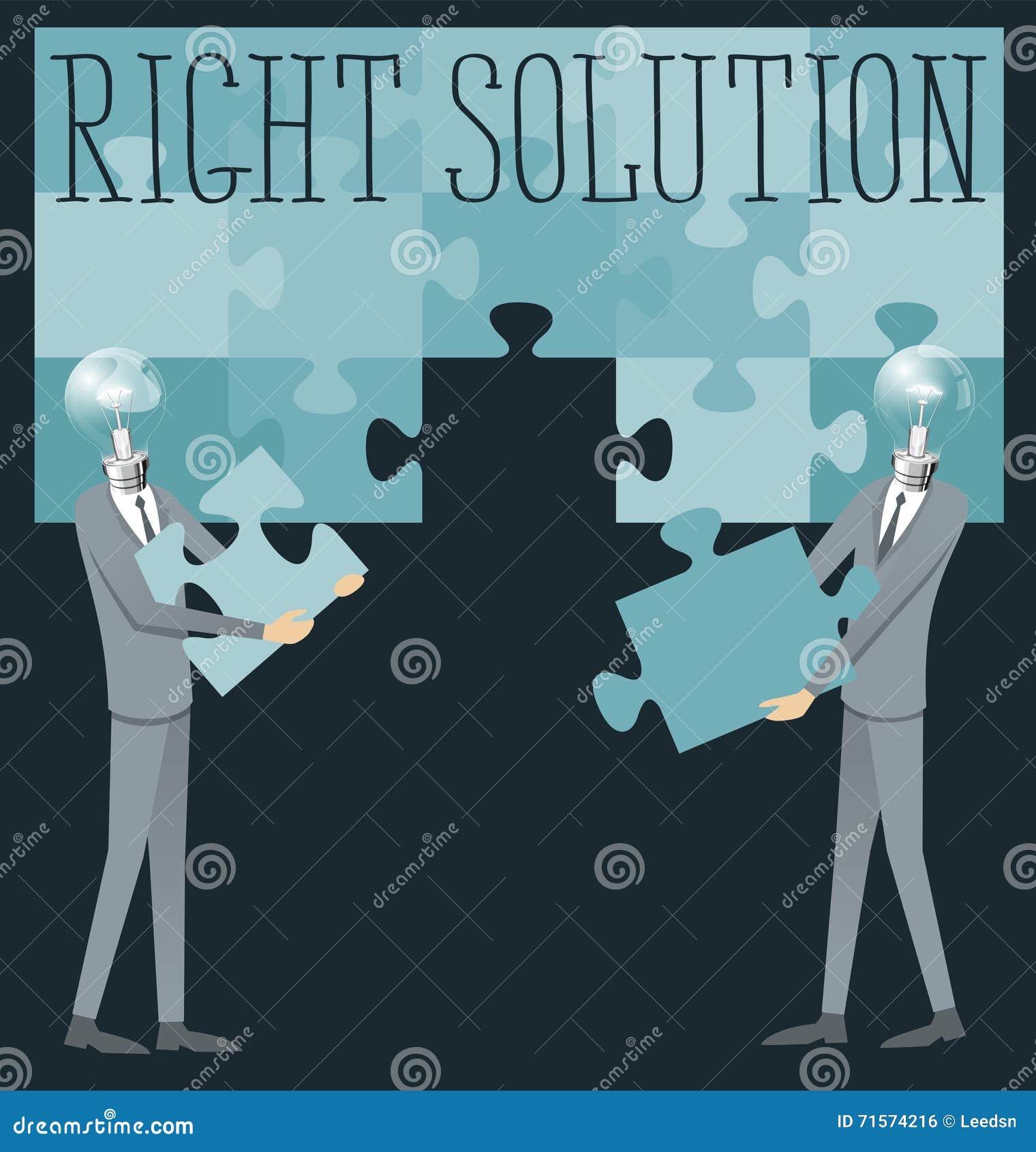 Vector Flat Business Concept Right Solution Stock Vector - Illustration ...